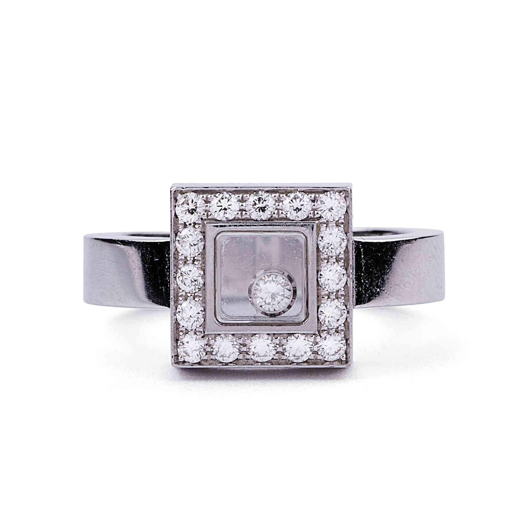 A Chopard-inspired diamond ring - A mobile unmounted diamond is set in ...