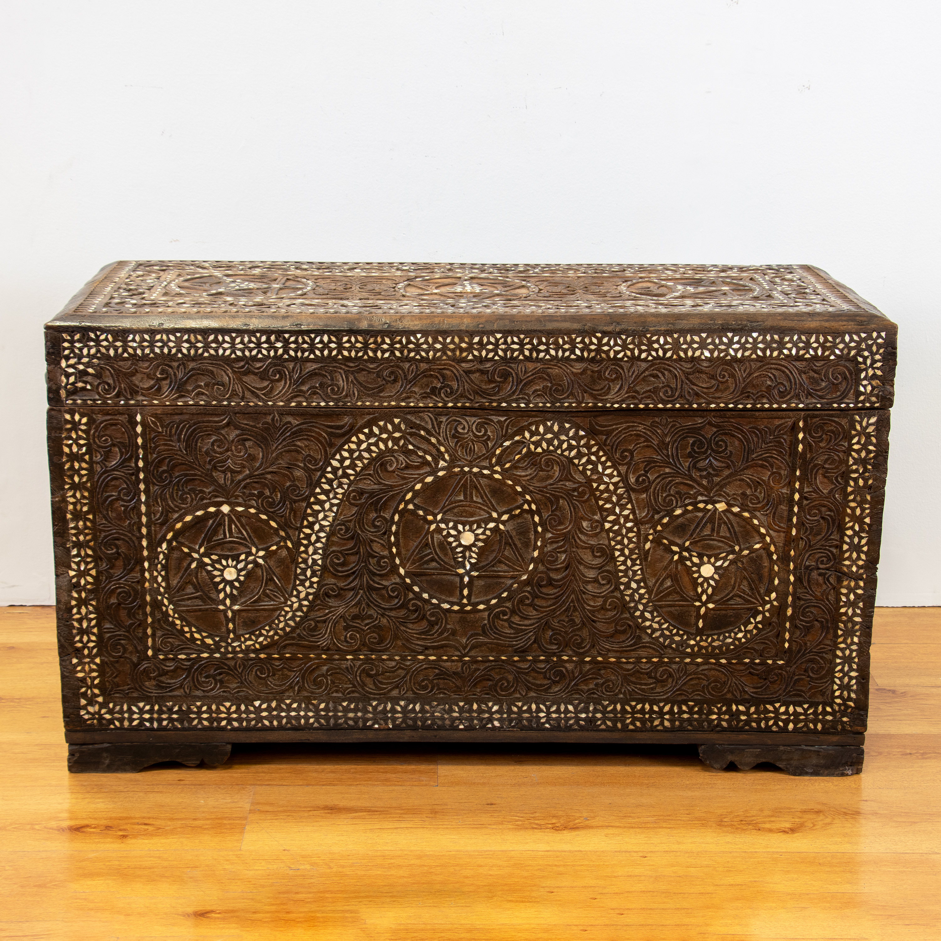 - A Maranao baul or chest with carved okir motifs, mother-of-pearl ...