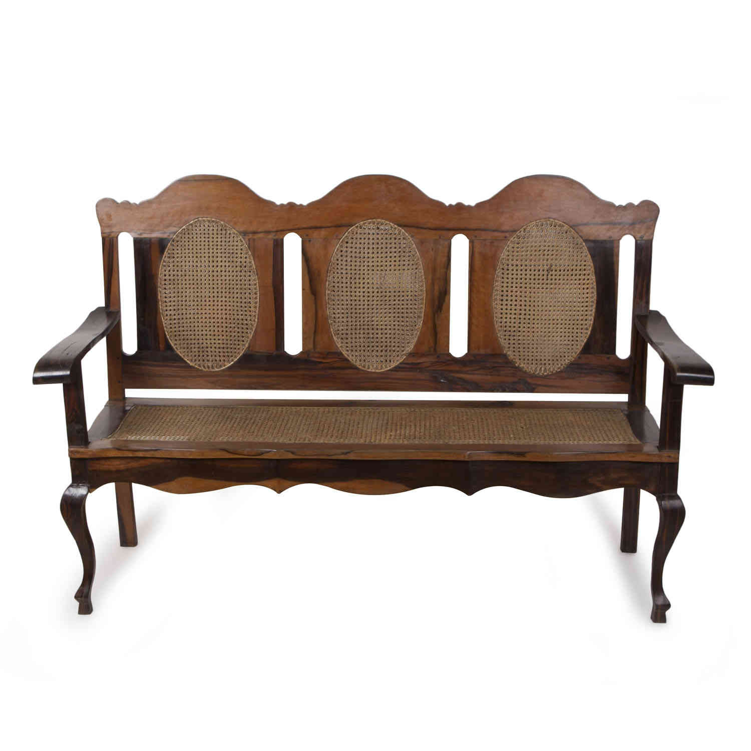 A three-seater kamagong bench with solihiya - Manila