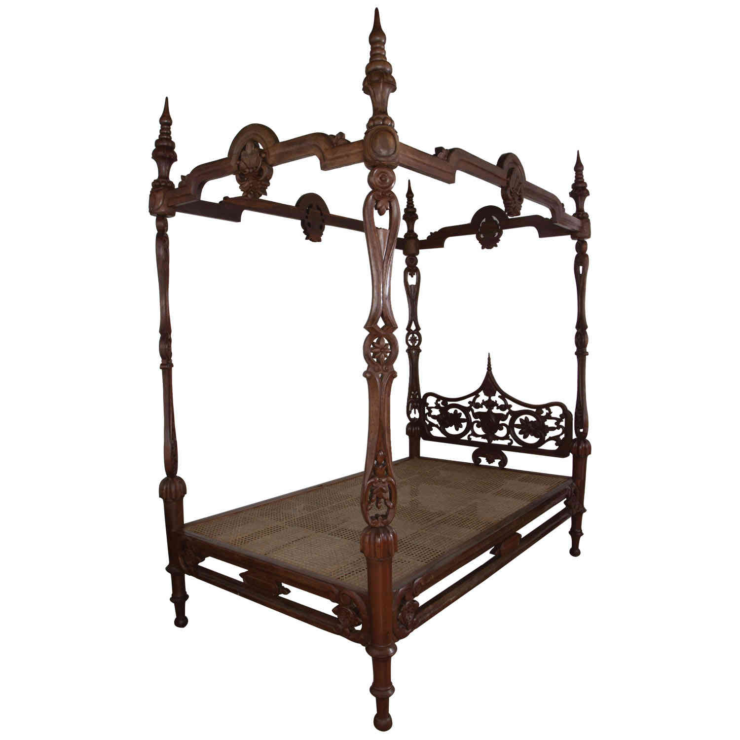 A rare antique Ah Tay matrimonial bed