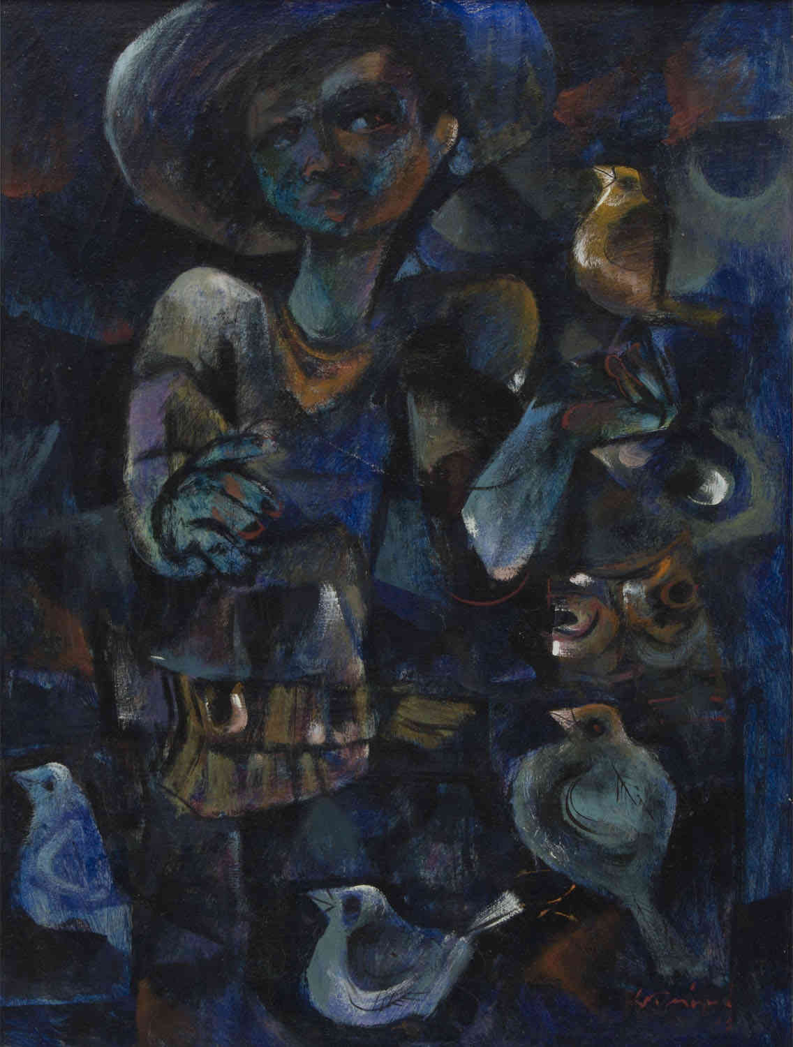 Roger San Miguel (b. 1940) - Untitled (Bird Vendor)
