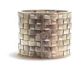 "Banig" (mat) design in silver