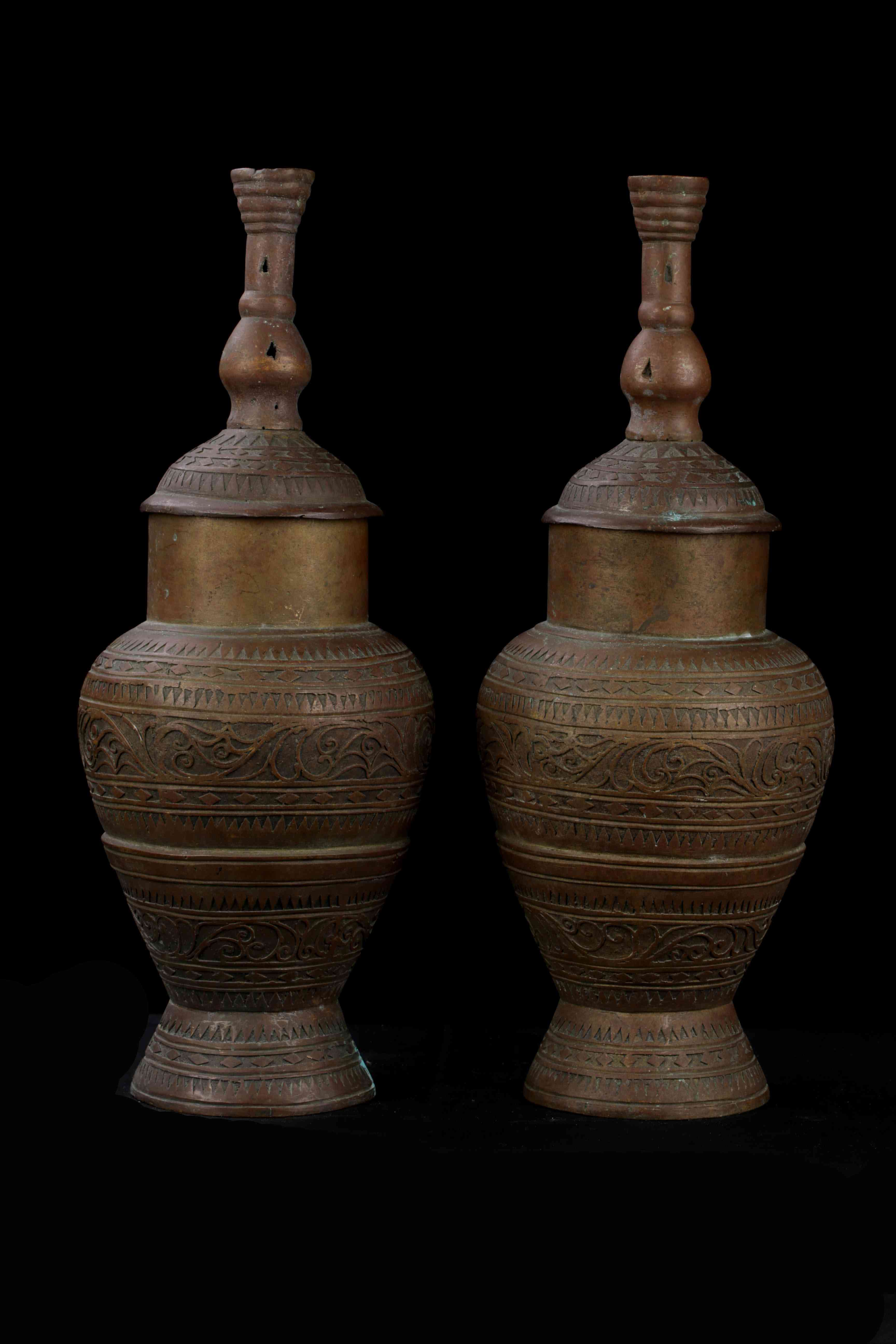 A pair of Maranao brass gador