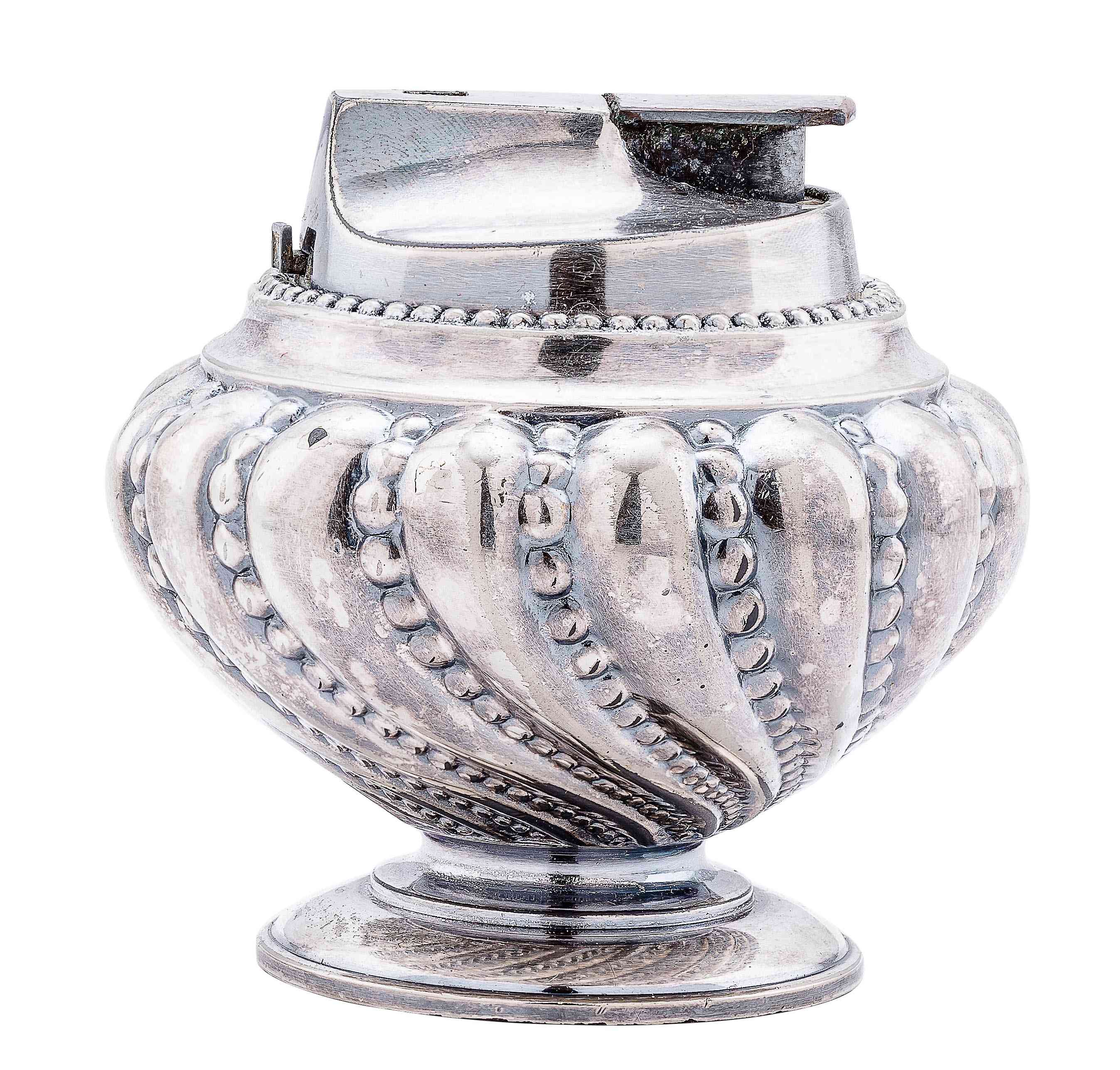 A silver table lighter