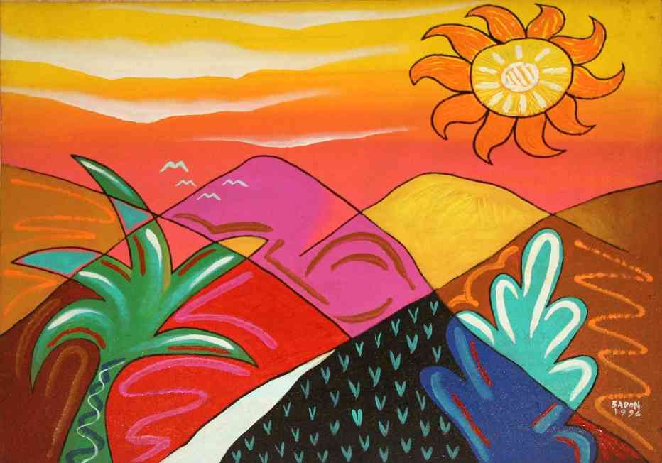 A lot of nine paintings by Philip Badon