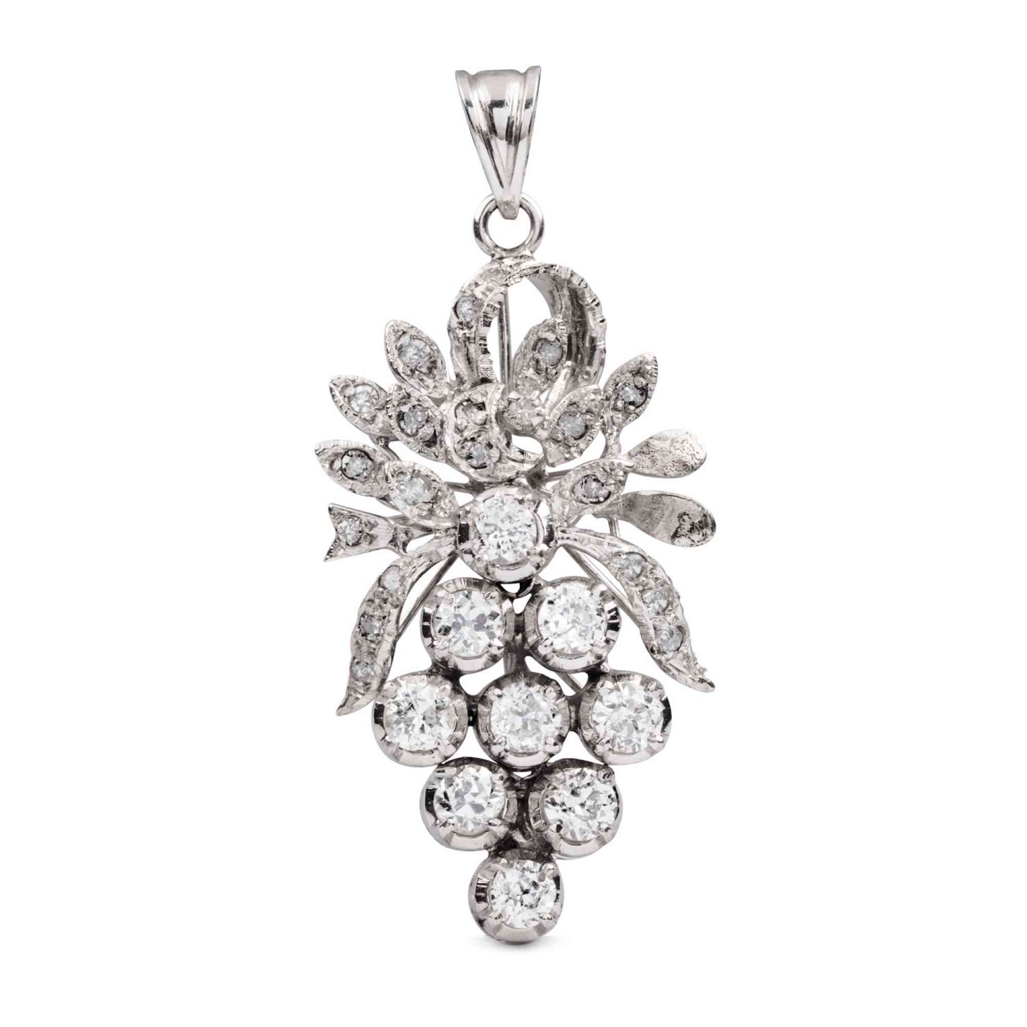 A vintage grape cluster diamond pendant