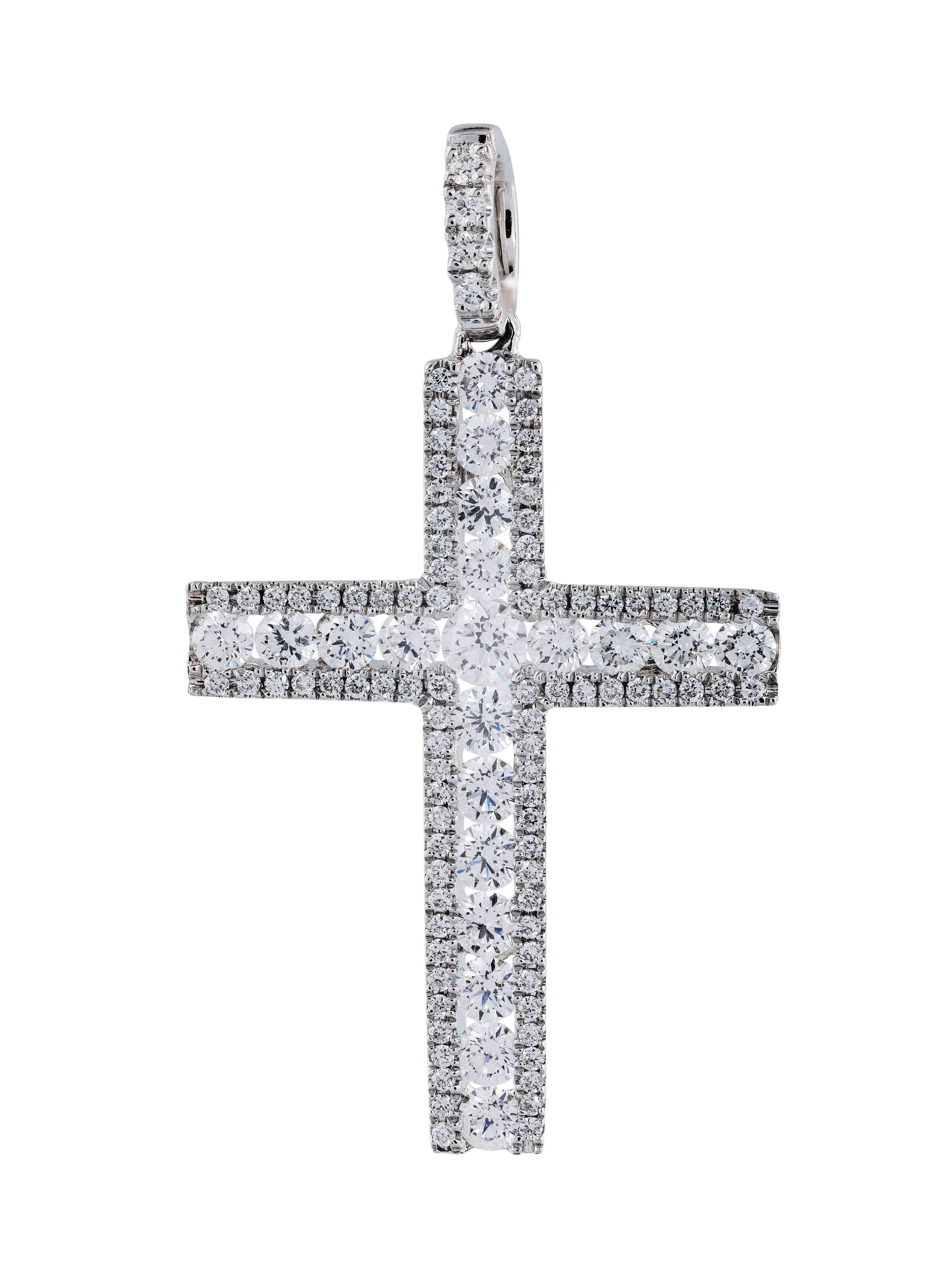 - A cross diamond pendant