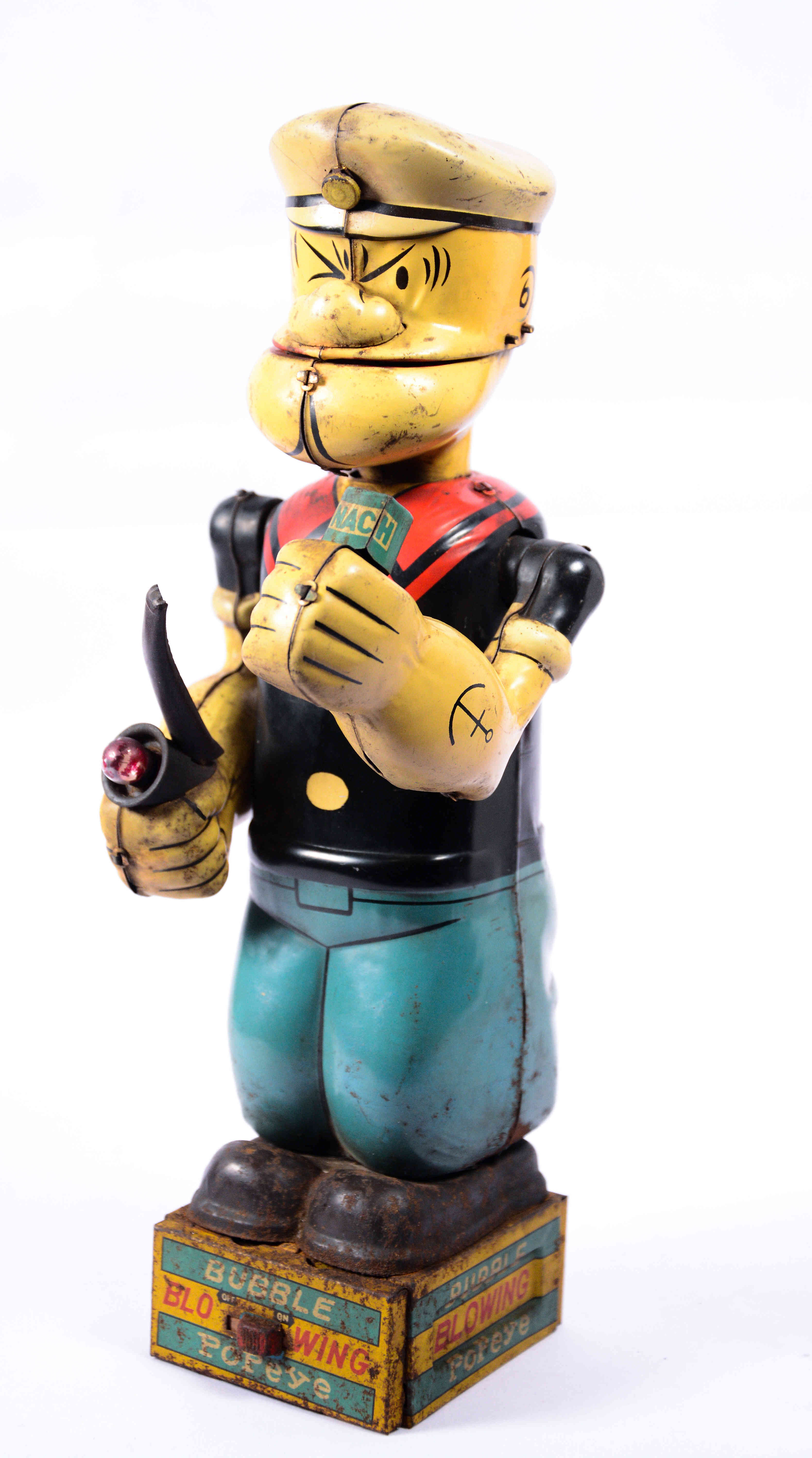 - Bubble Blowing Popeye Battery Operated Tin Toy