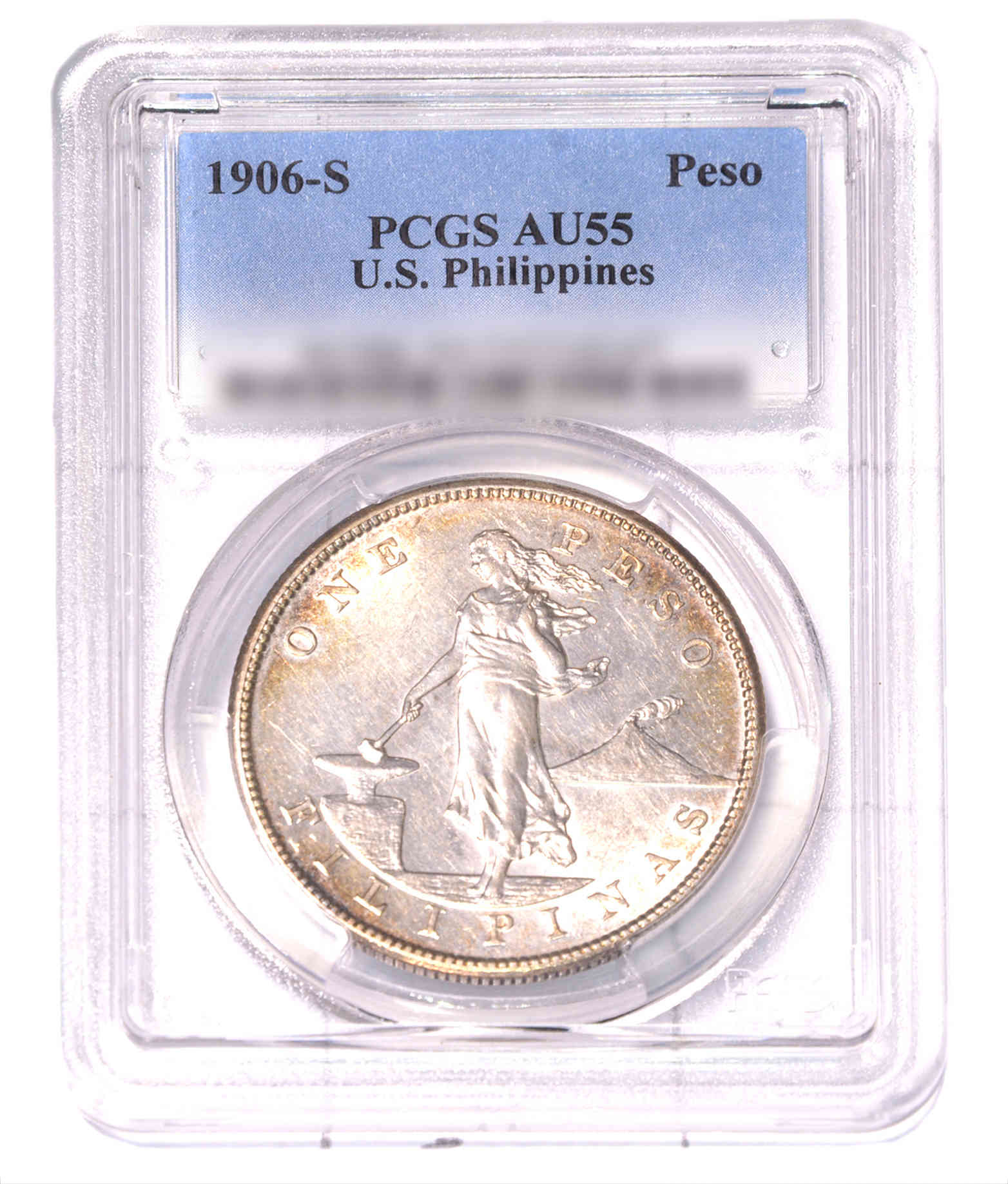  An Extremely Rare 1906 S US Philippines 1 Peso PCGS AU 55