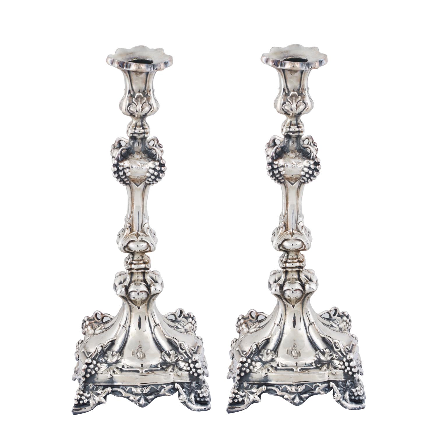 A pair of WMF sterling silver candlestick holders