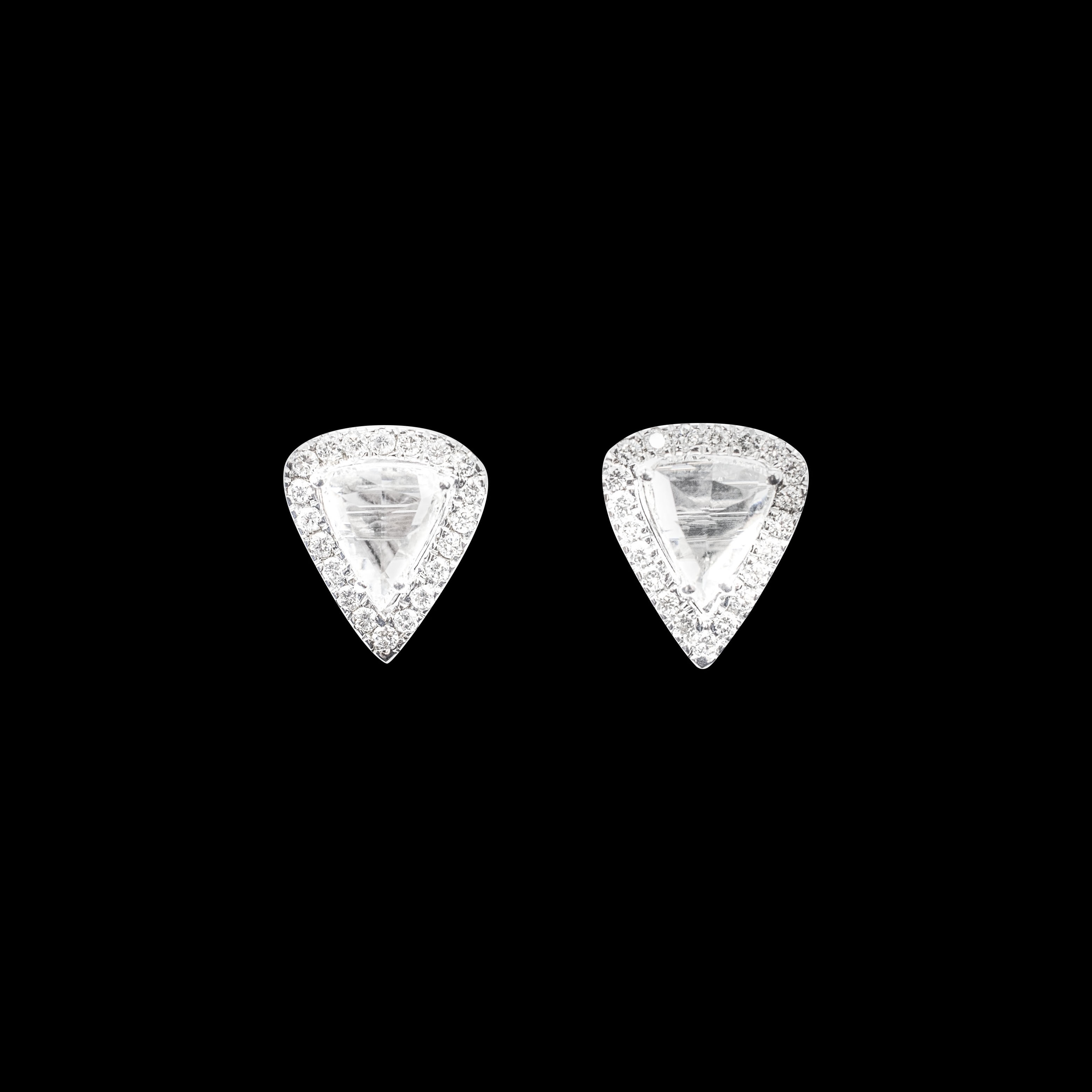 - Triangular Rose Cut Diamond Studs