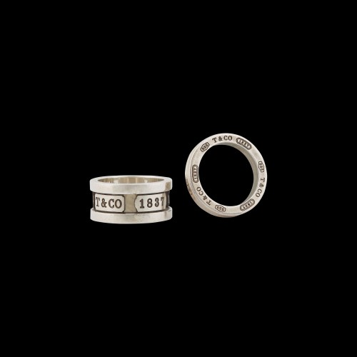 Tiffany & Co. - A lot of Silver 1837 Elements Wide Band and 925 ...