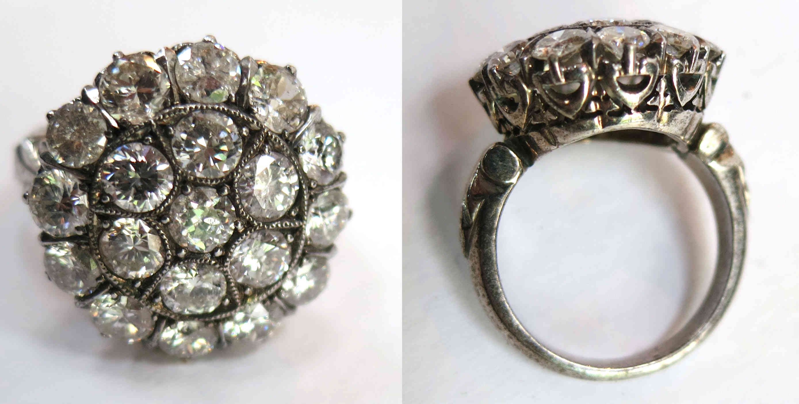 A cluster diamond ring