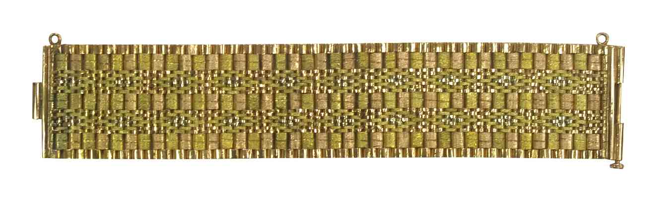 A rose & yellow gold cuff bracelet