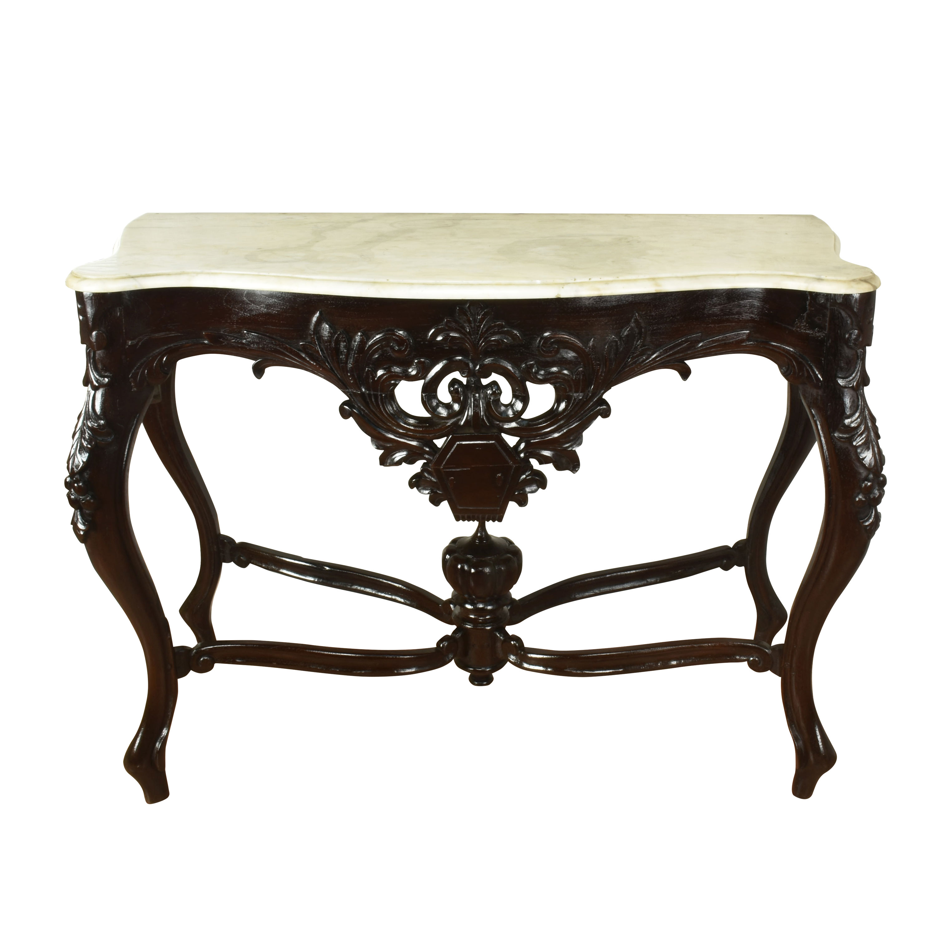 - A marble top console table