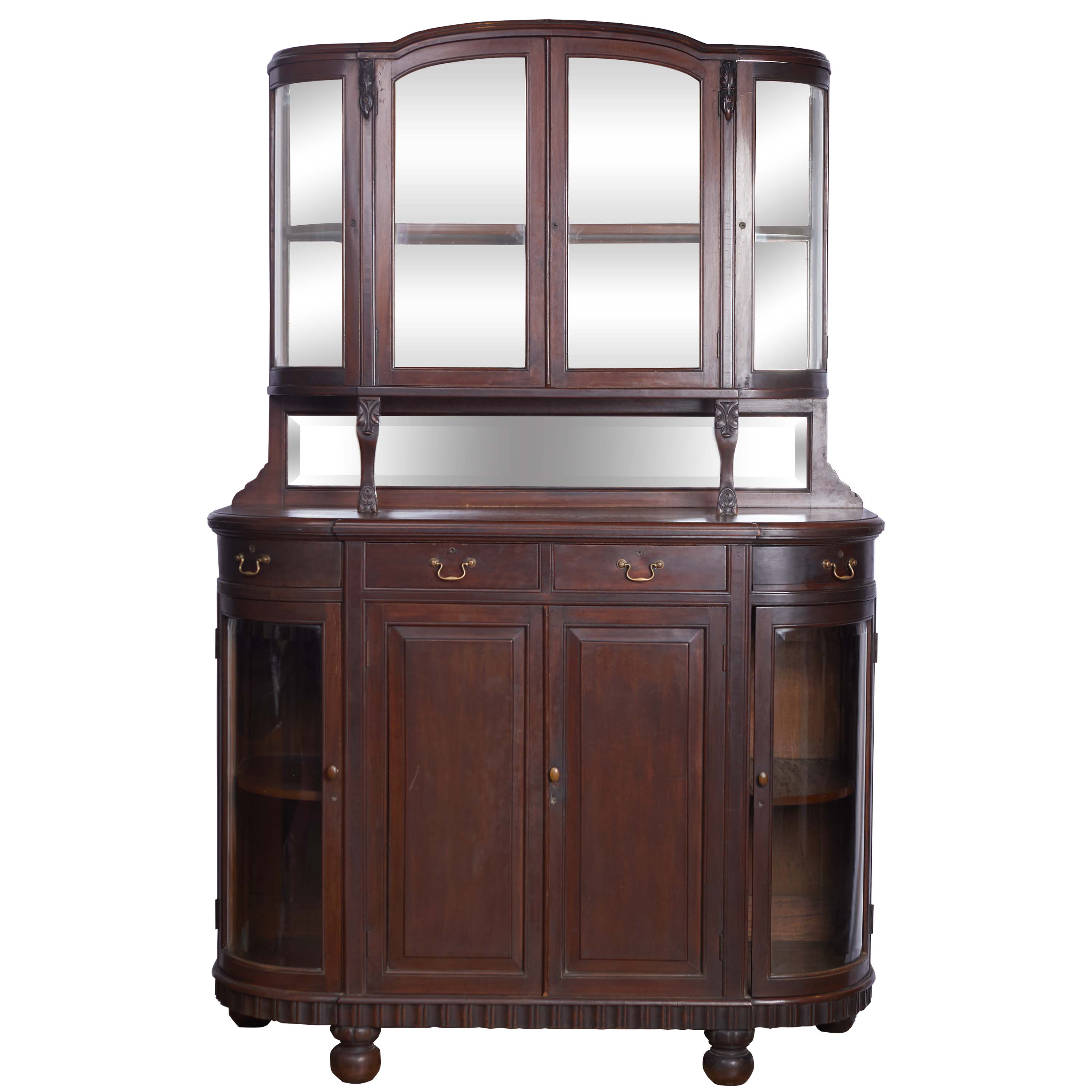 - A platera or display cabinet with convex glass