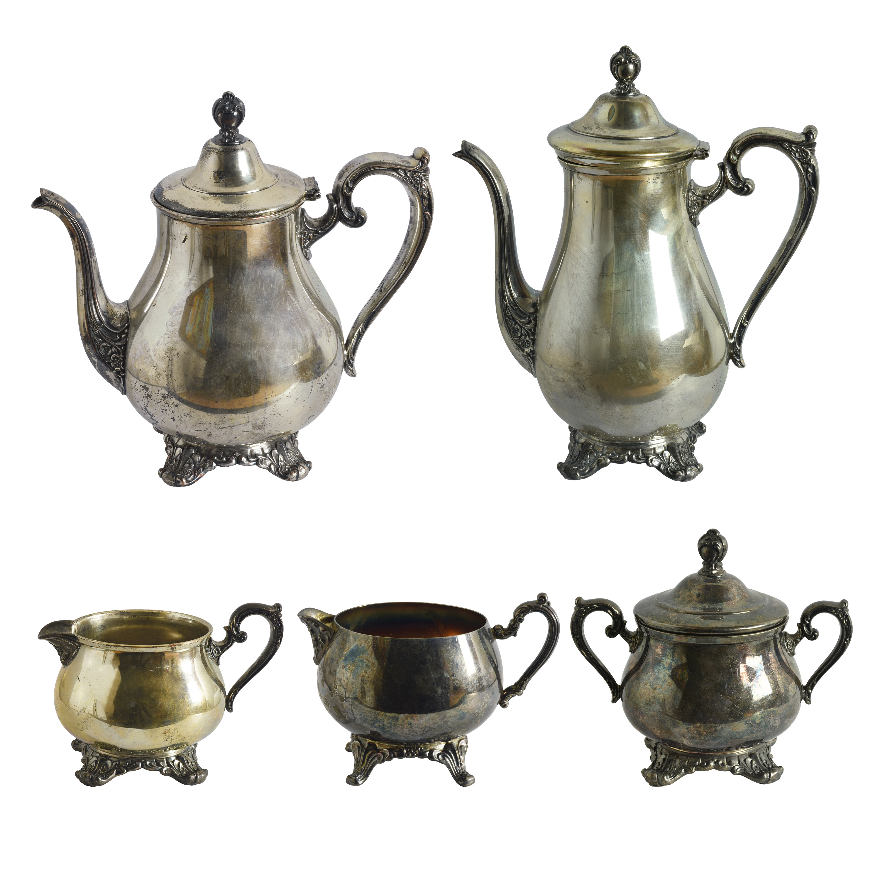 Rogers and Son - A Victorian Rose silver-plated tea set