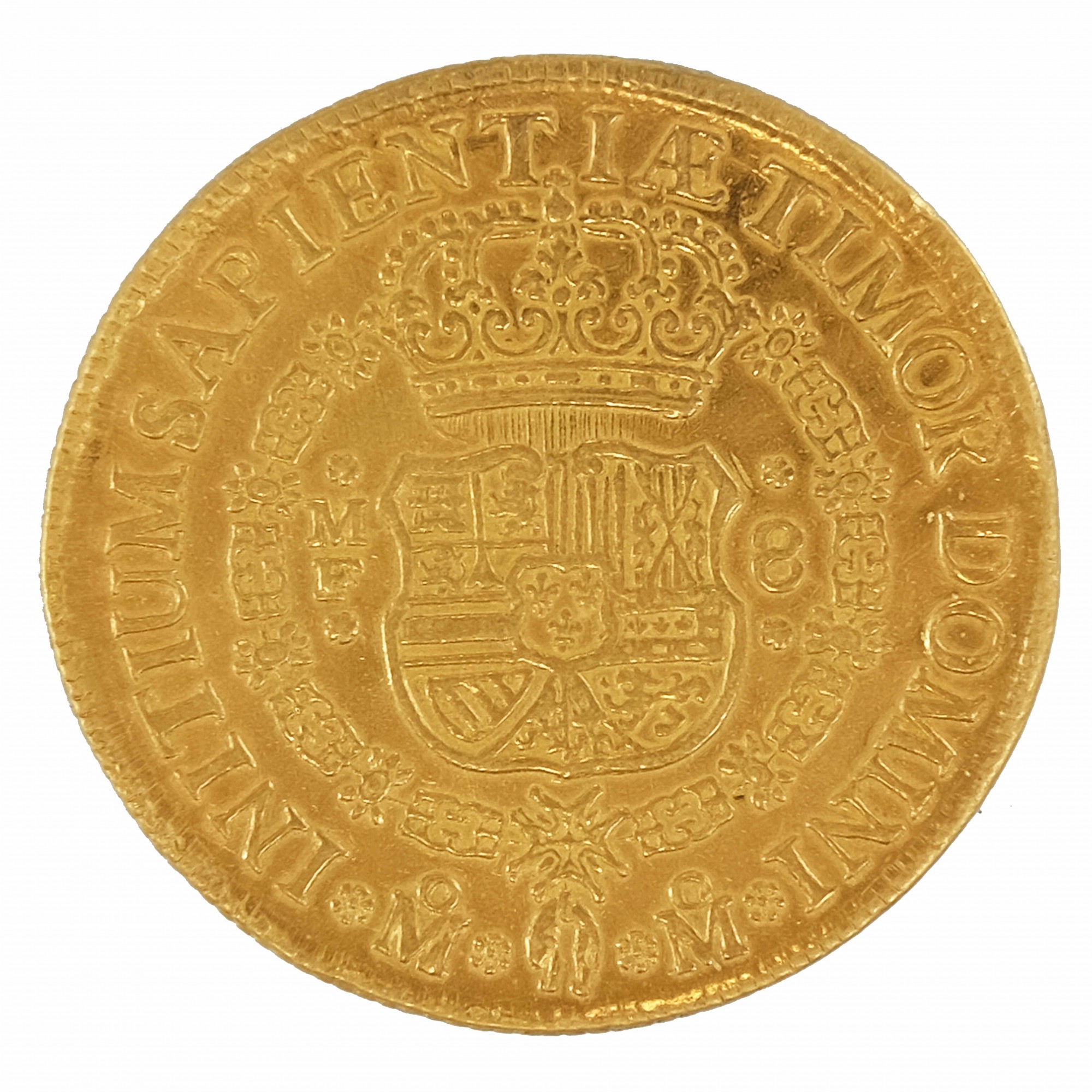 - Mexico 8 Escudos 1744 MF Gold Coin