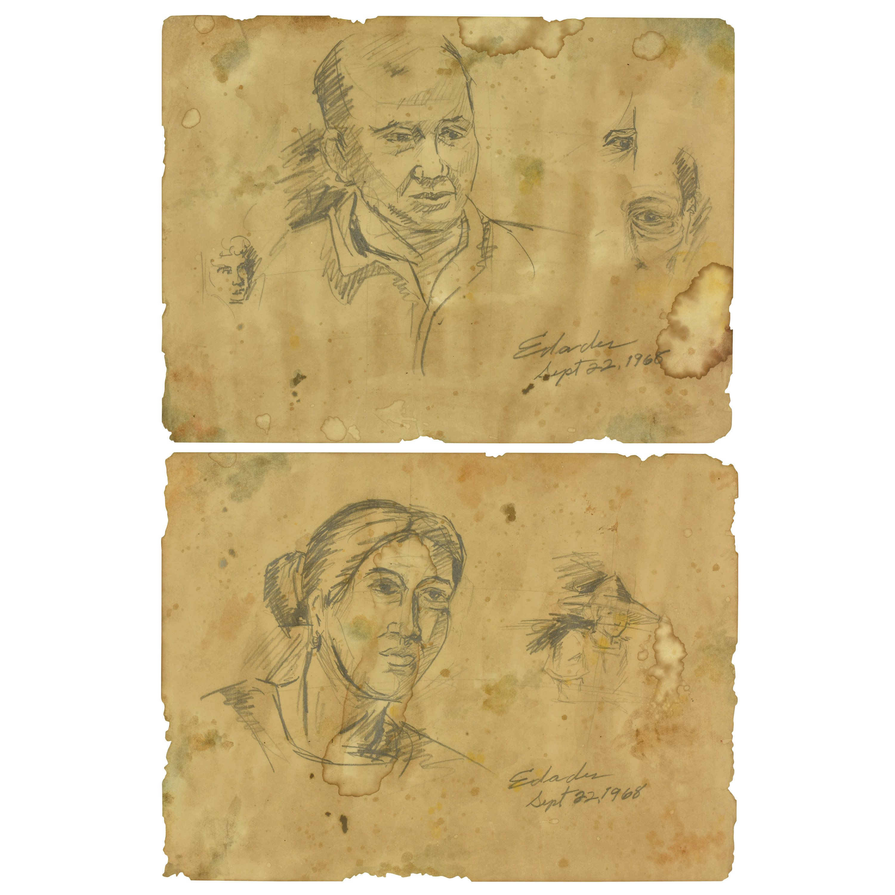 Victorio Edades (1895 - 1985) - A pair of portraits of Vicente ...