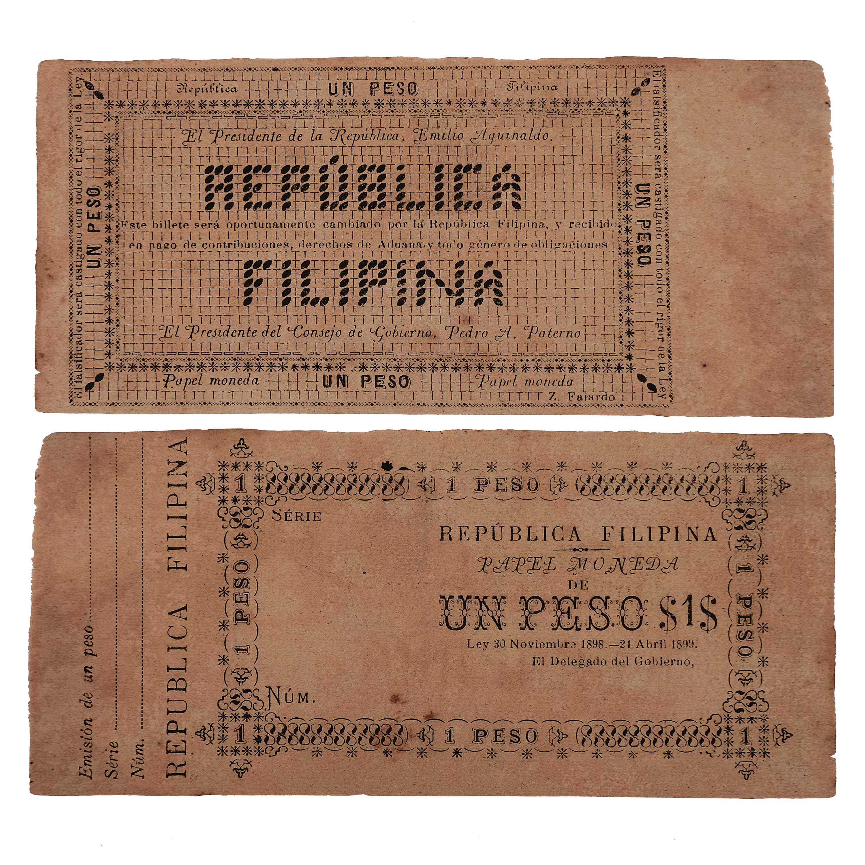 - A rare banknote issued during the Philippine Revolution or Republica ...