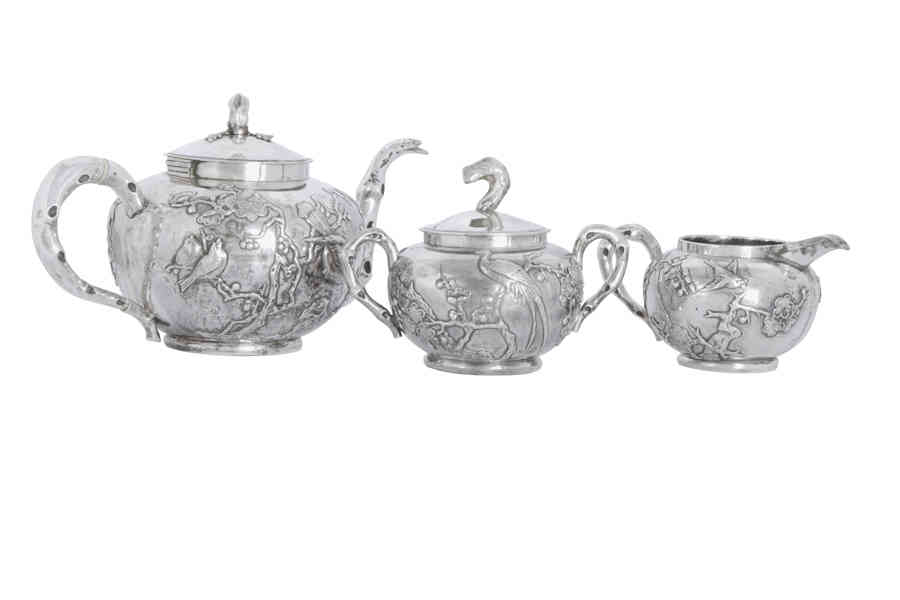 Zee Wo - An important Chinese export silver tea set