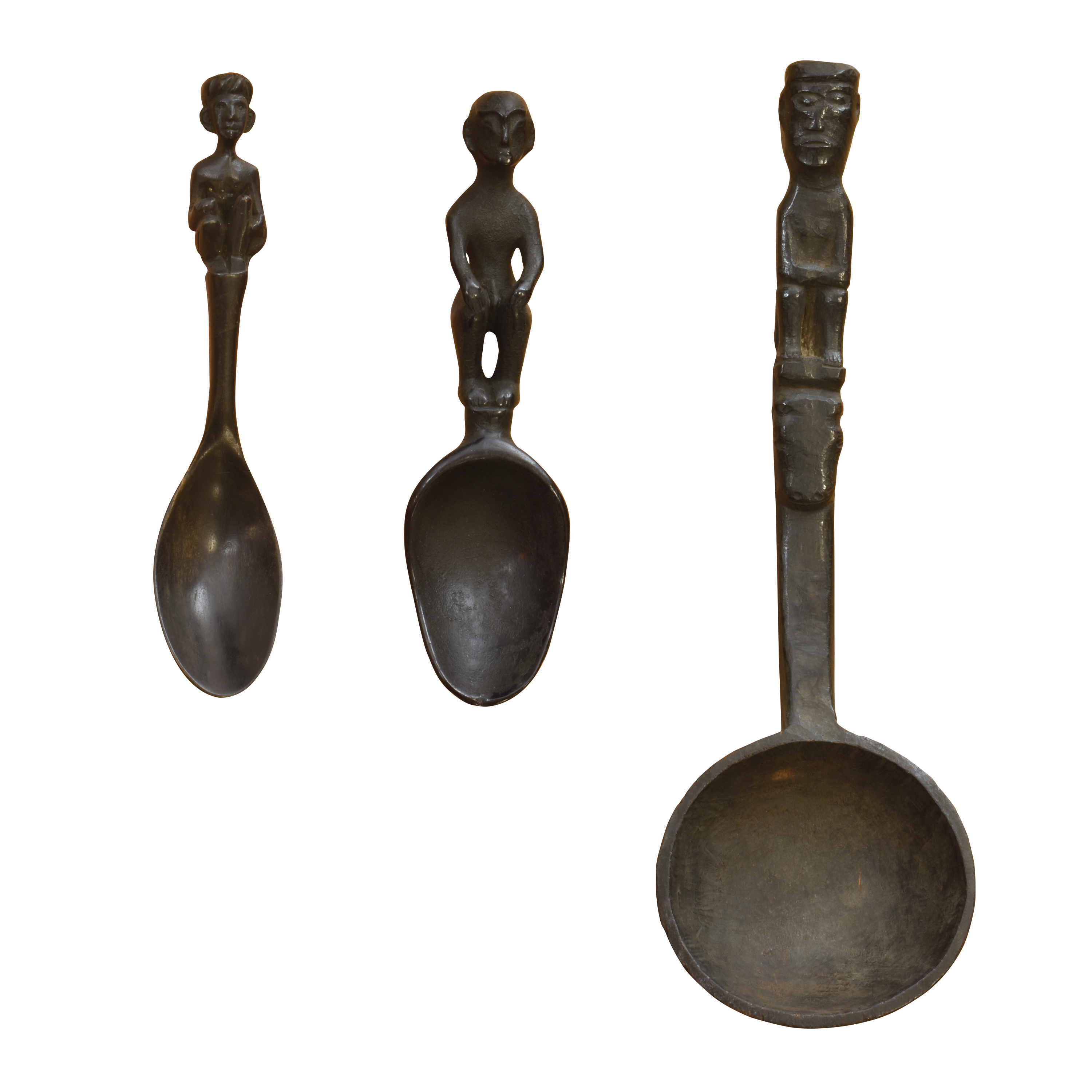 - A lot of two anthropomorphic spoons and a laddle