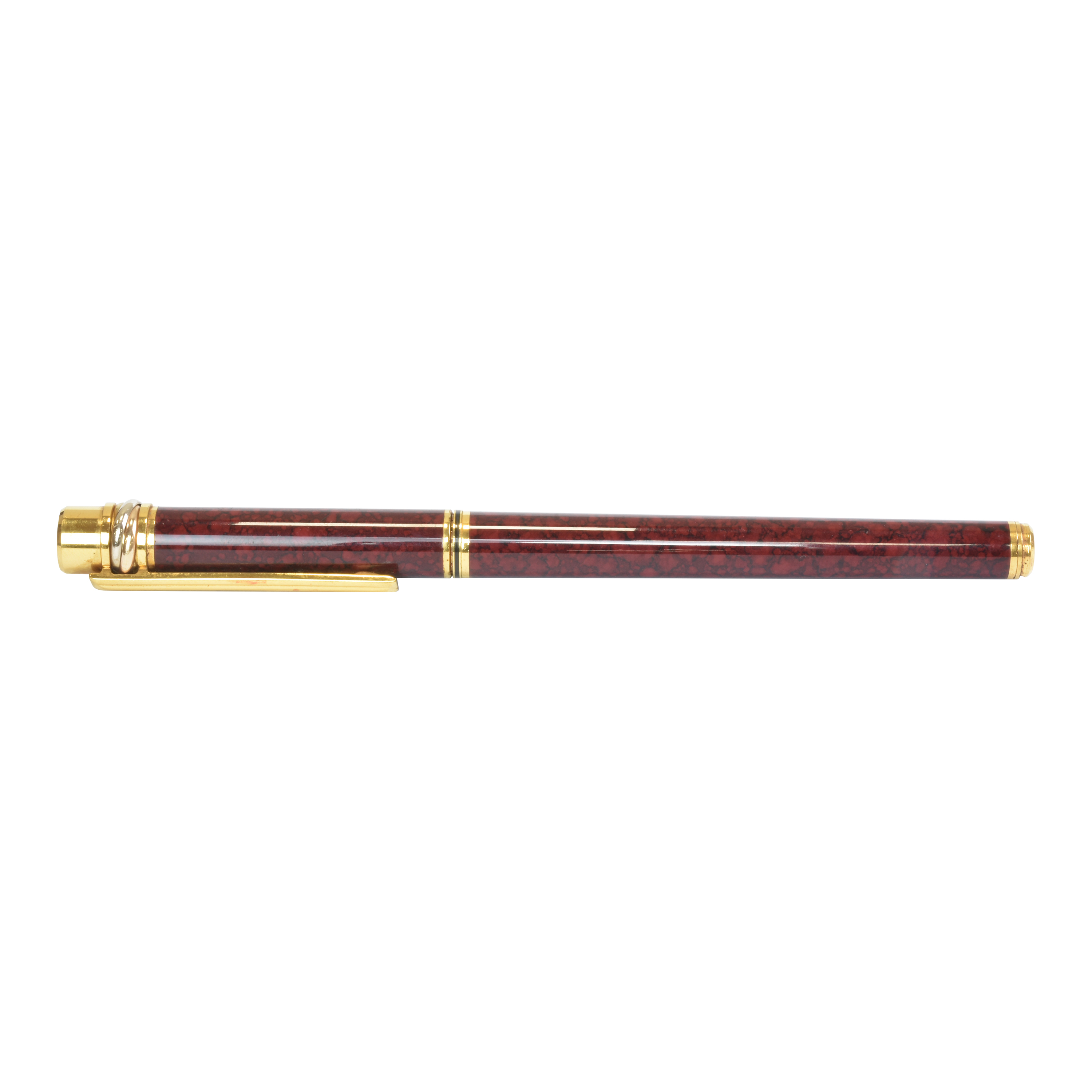 Cartier - Must de Cartier red lacquer fountain pen with 18K yellow gold nib
