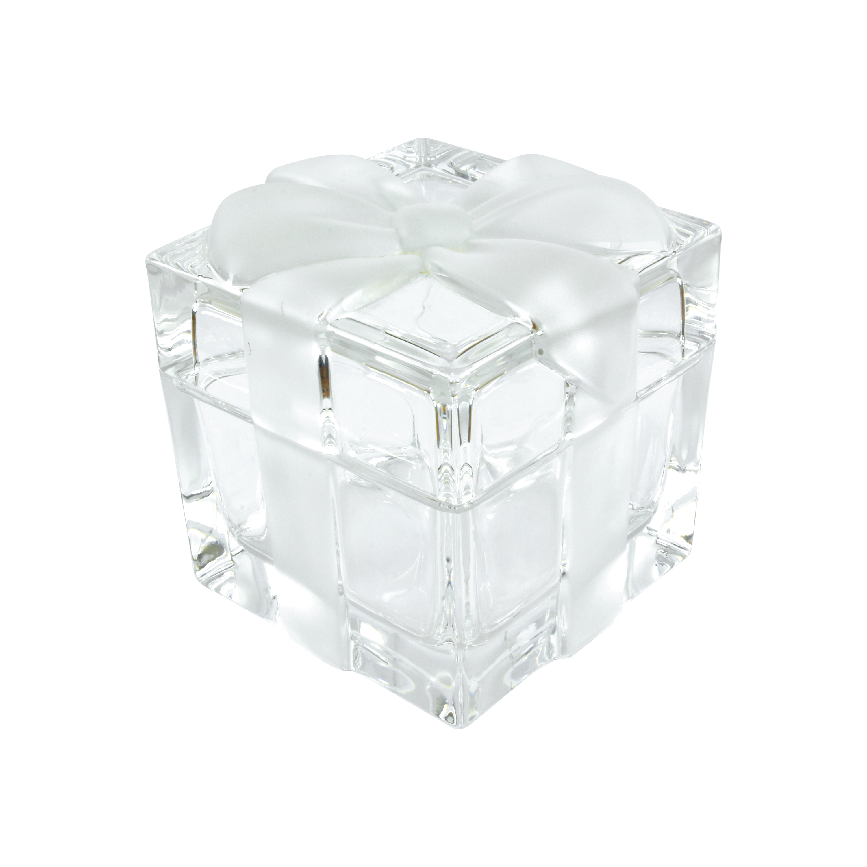 Tiffany & Co. - A crystal gift box with frosted glass ribbon