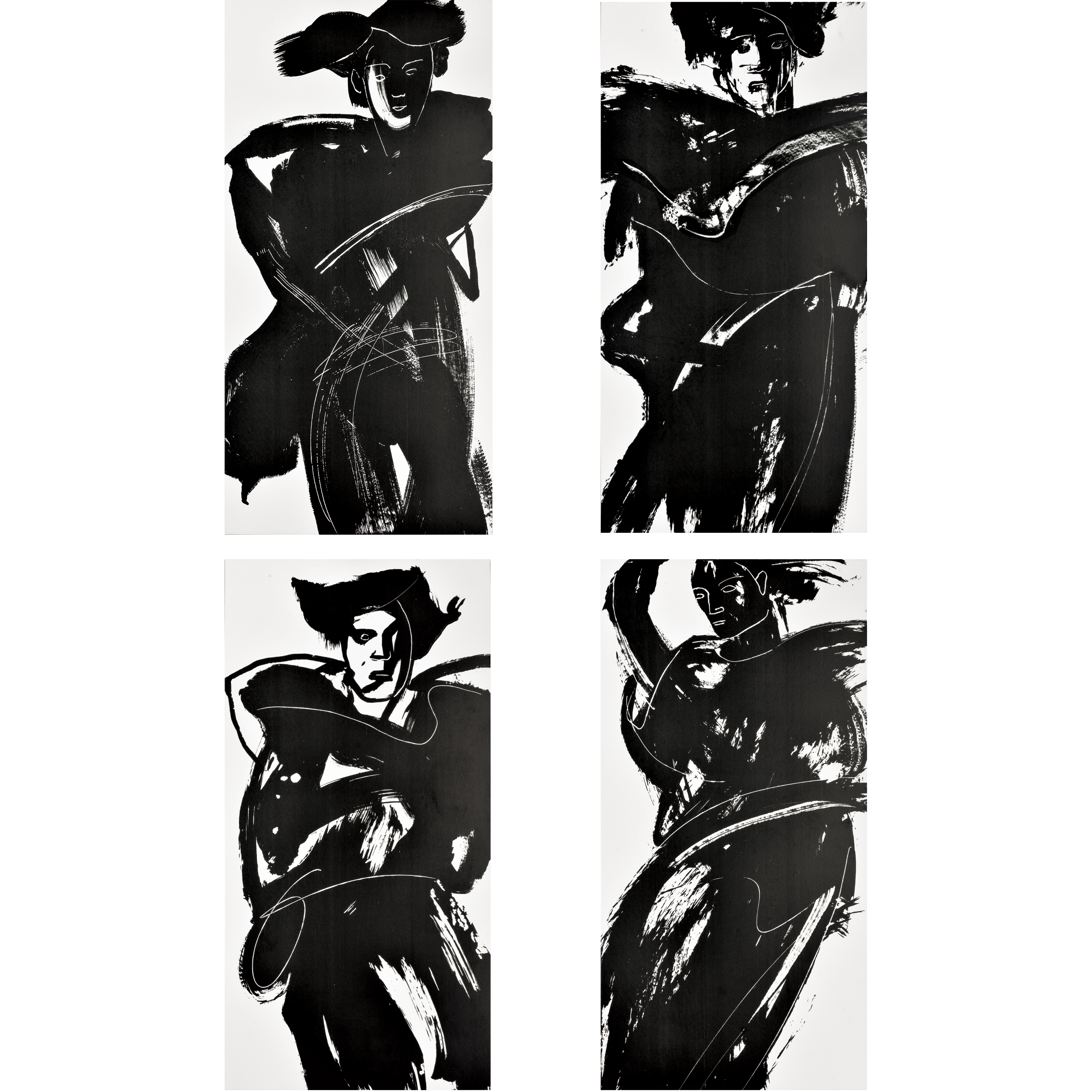 BenCab (b. 1942) - A lot of four ceramic tiles from the 32 Variations ...
