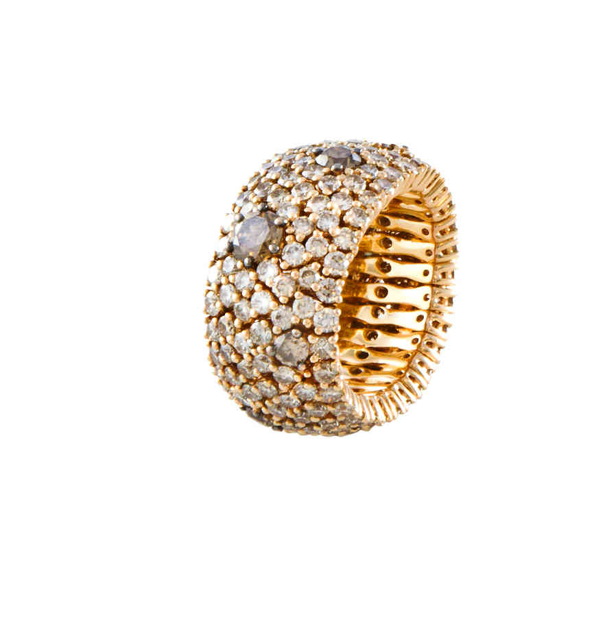 Roberto Coin - A 'Roi Soleil' diamond ring set in red gold