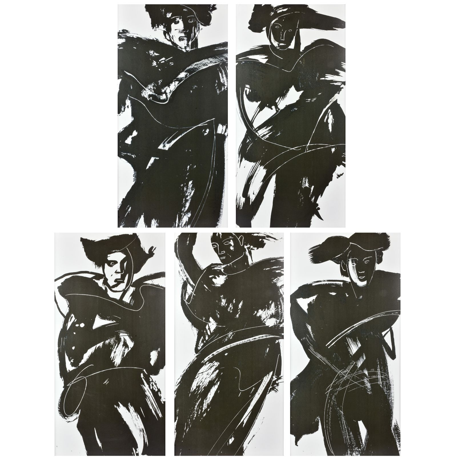 BenCab (b. 1942) - A lot of five ceramic tiles from the '32 Variations ...