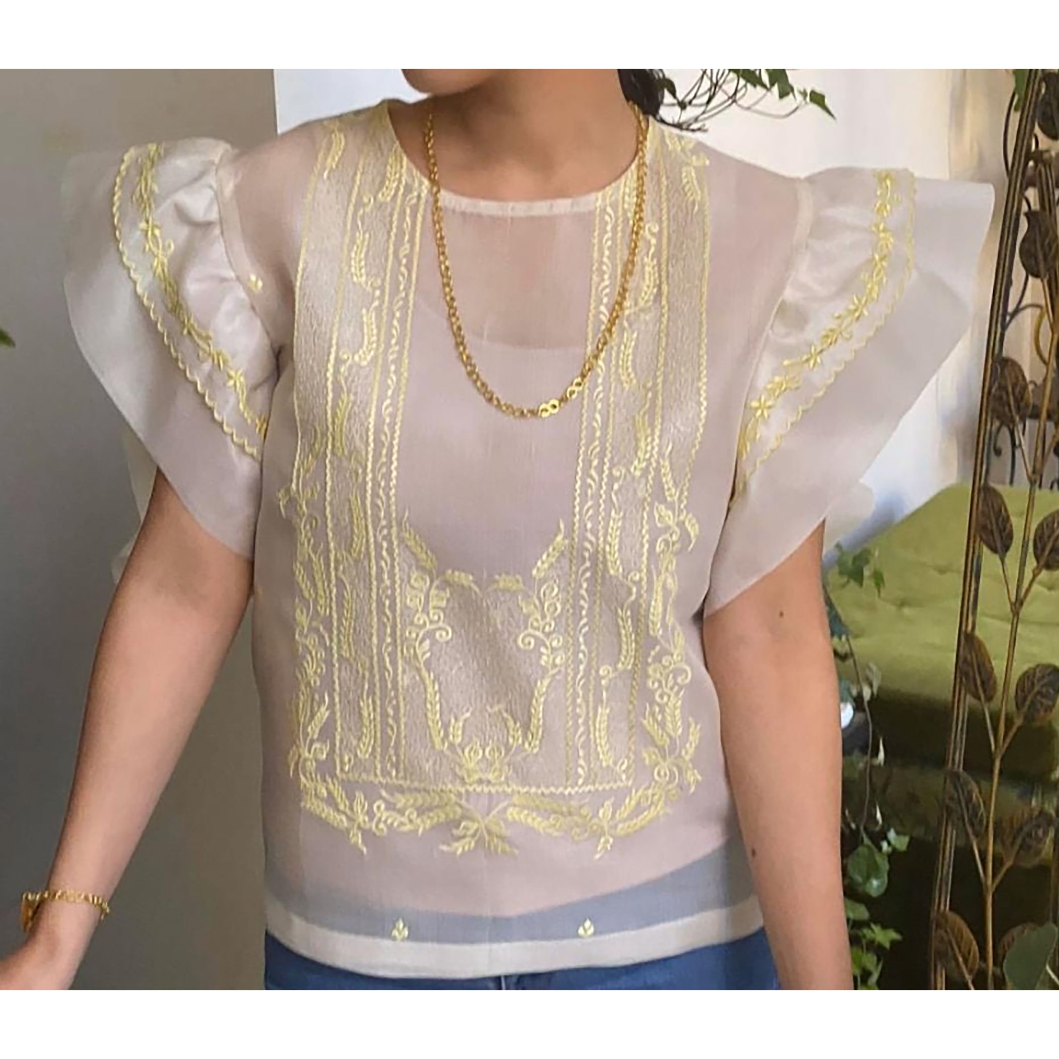 Jor-El Espina - An Alibangbang barong top made from jusi material