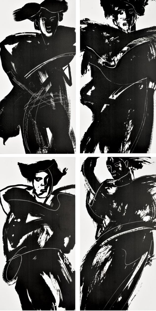BenCab (b. 1942) - A lot of four ceramic tiles from the 32 Variations ...