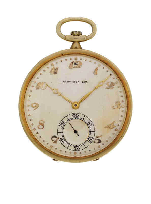 KIRKPATRICK & CO - 18K Gold Open Face Pocket Watch