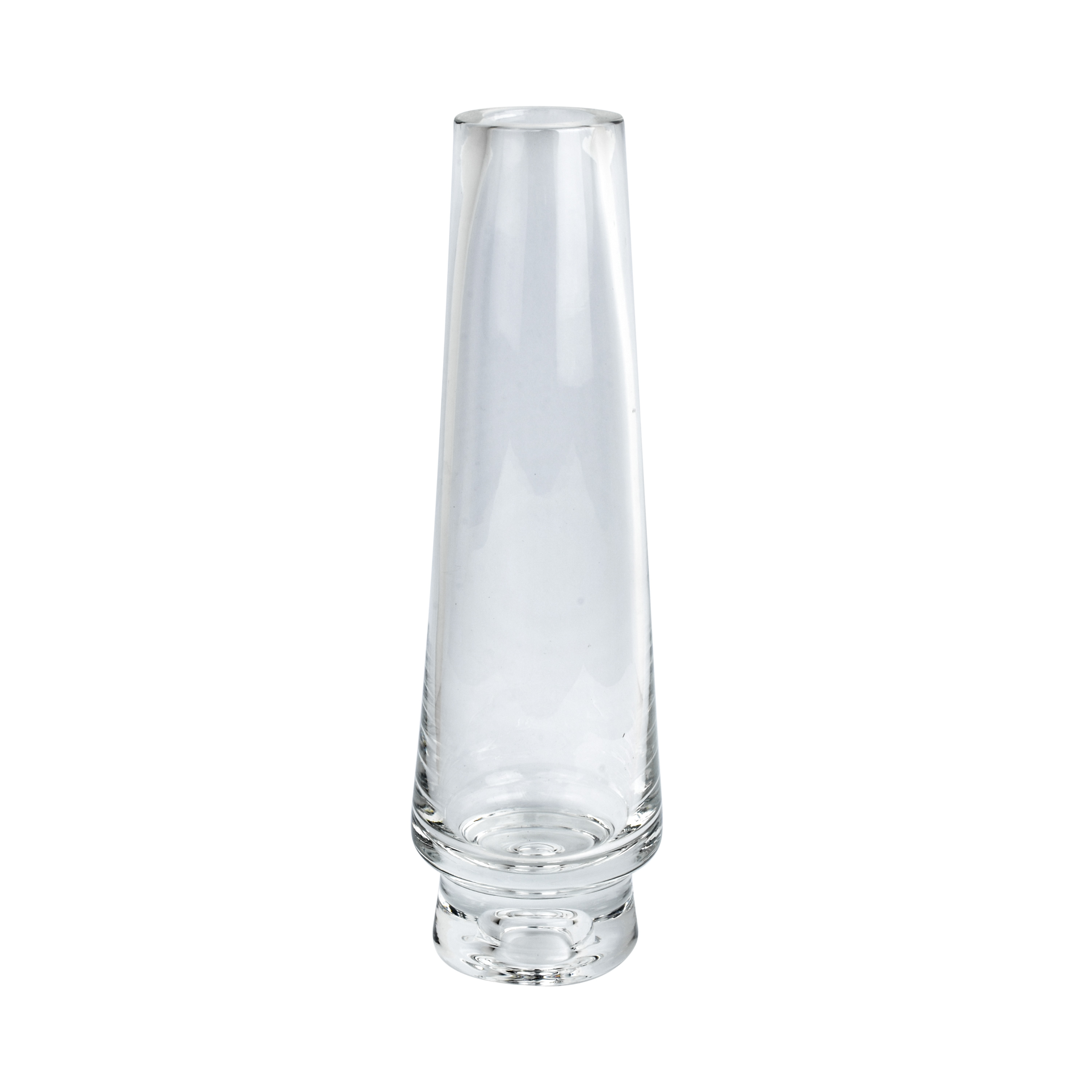 - A crystal cylindrical vase