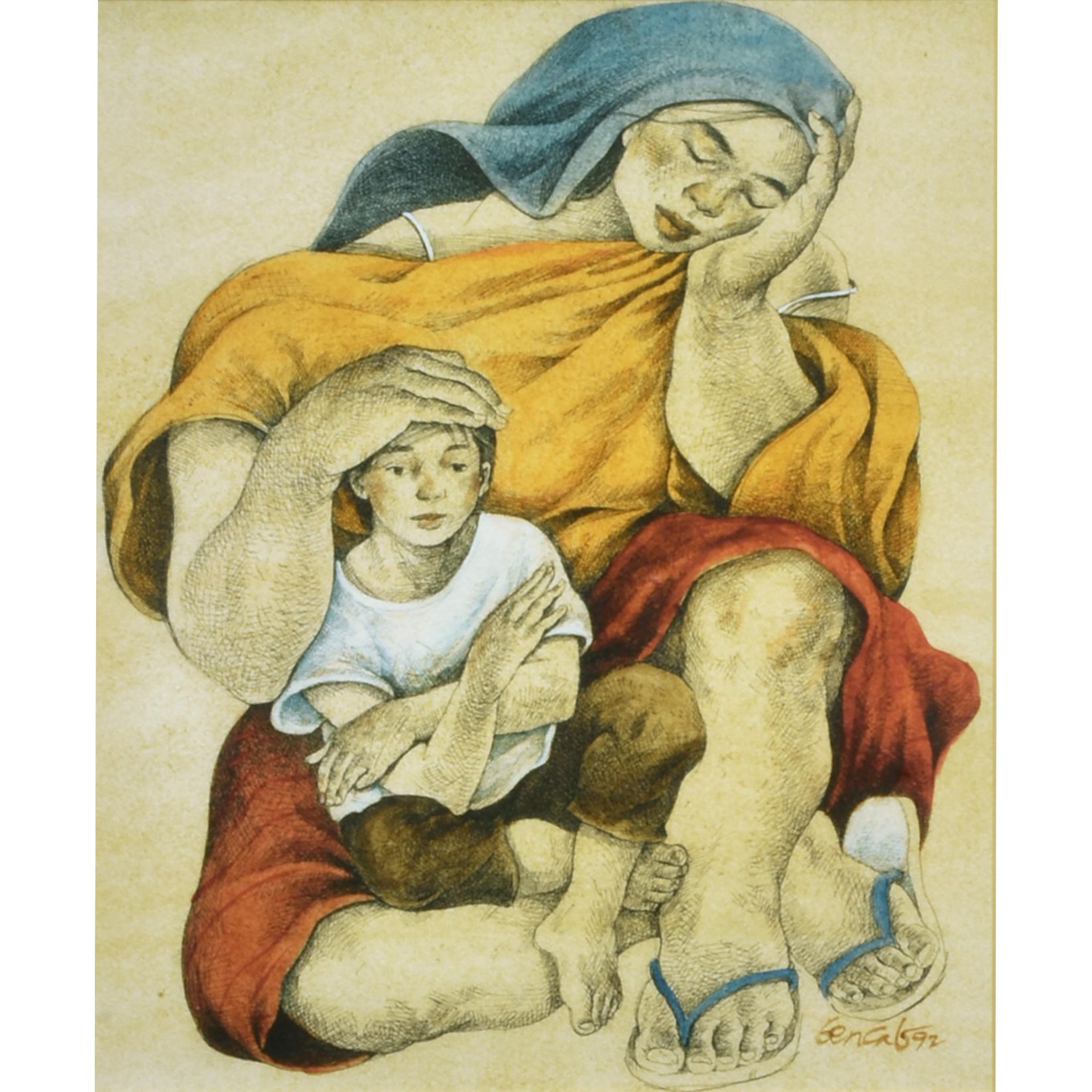 BenCab (b. 1942) - Untitled (Mother and Child)