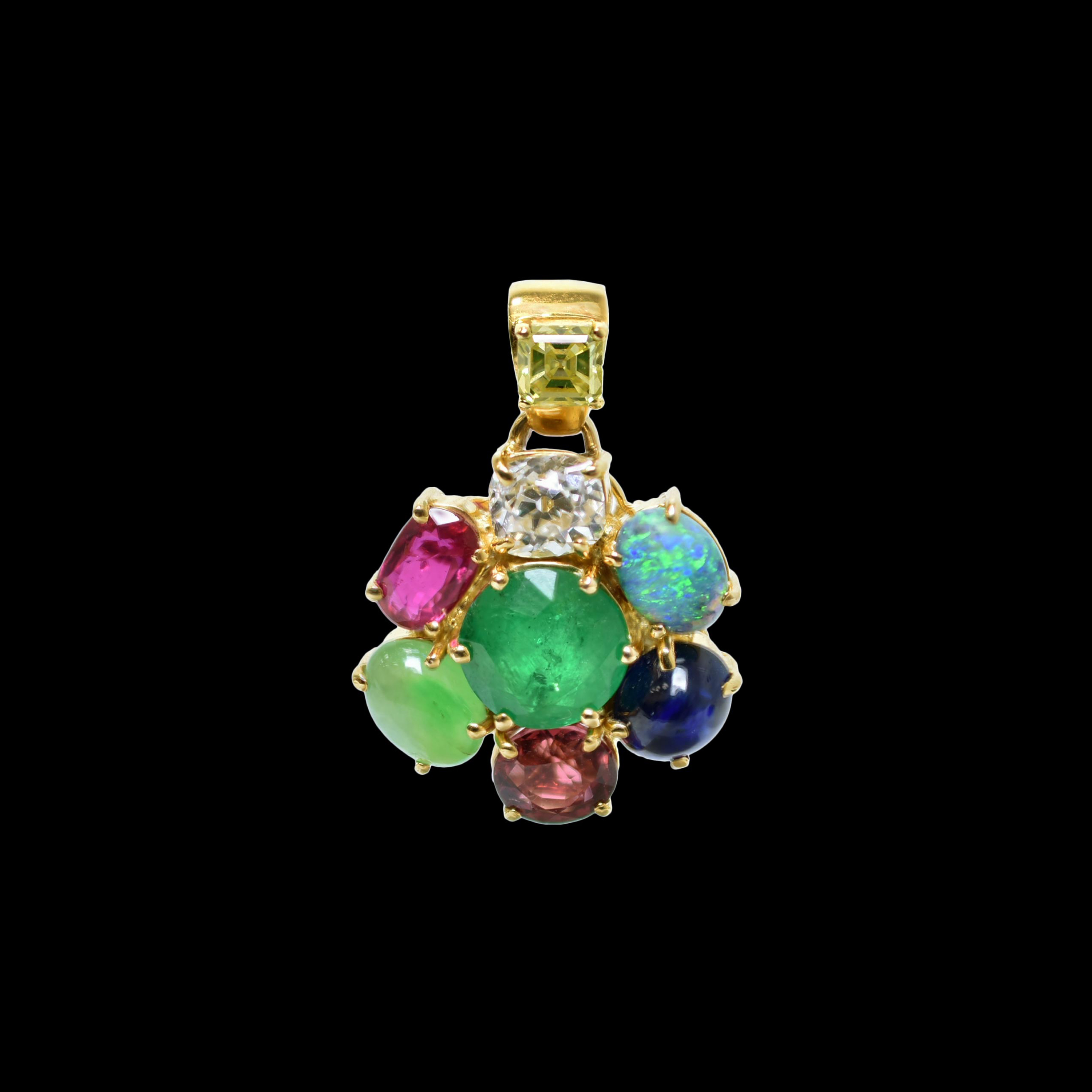 - An multi-stone pendant with approximately 0.80 ct diamond and ...