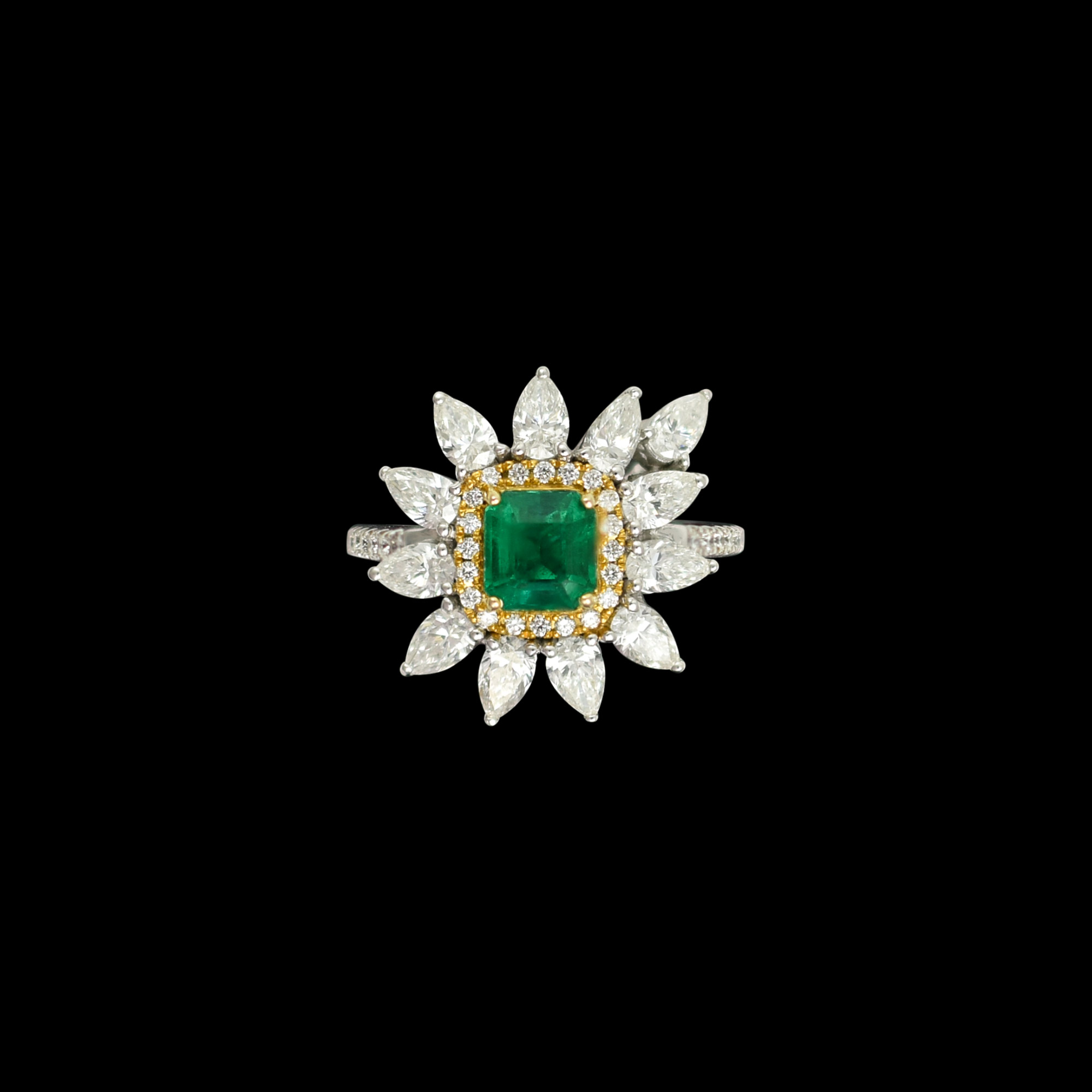 - A 0.84 ct square step-cut emerald cut green emerald and 1.80 tcw ...