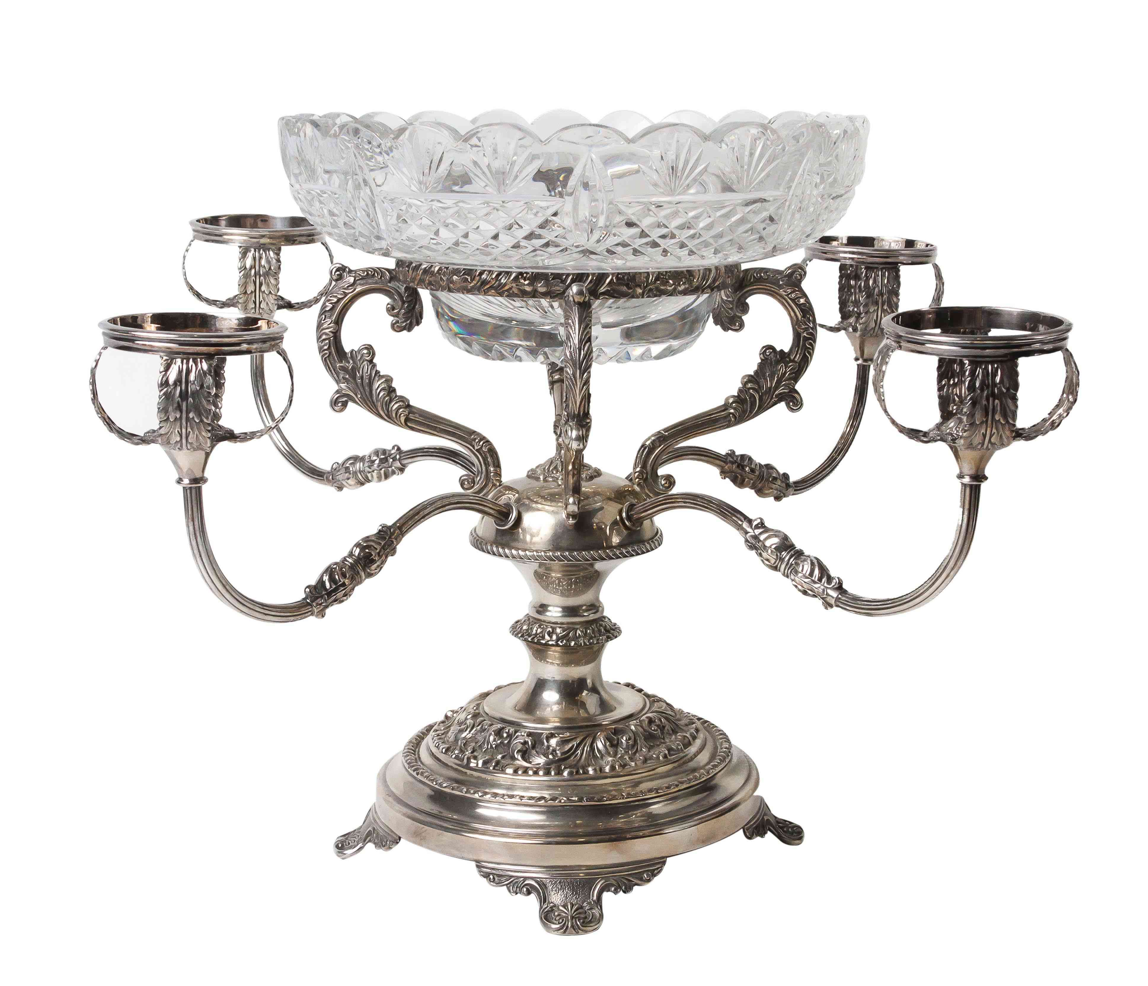 James Dixon & Sons - A fine Victorian table centerpiece with four ...