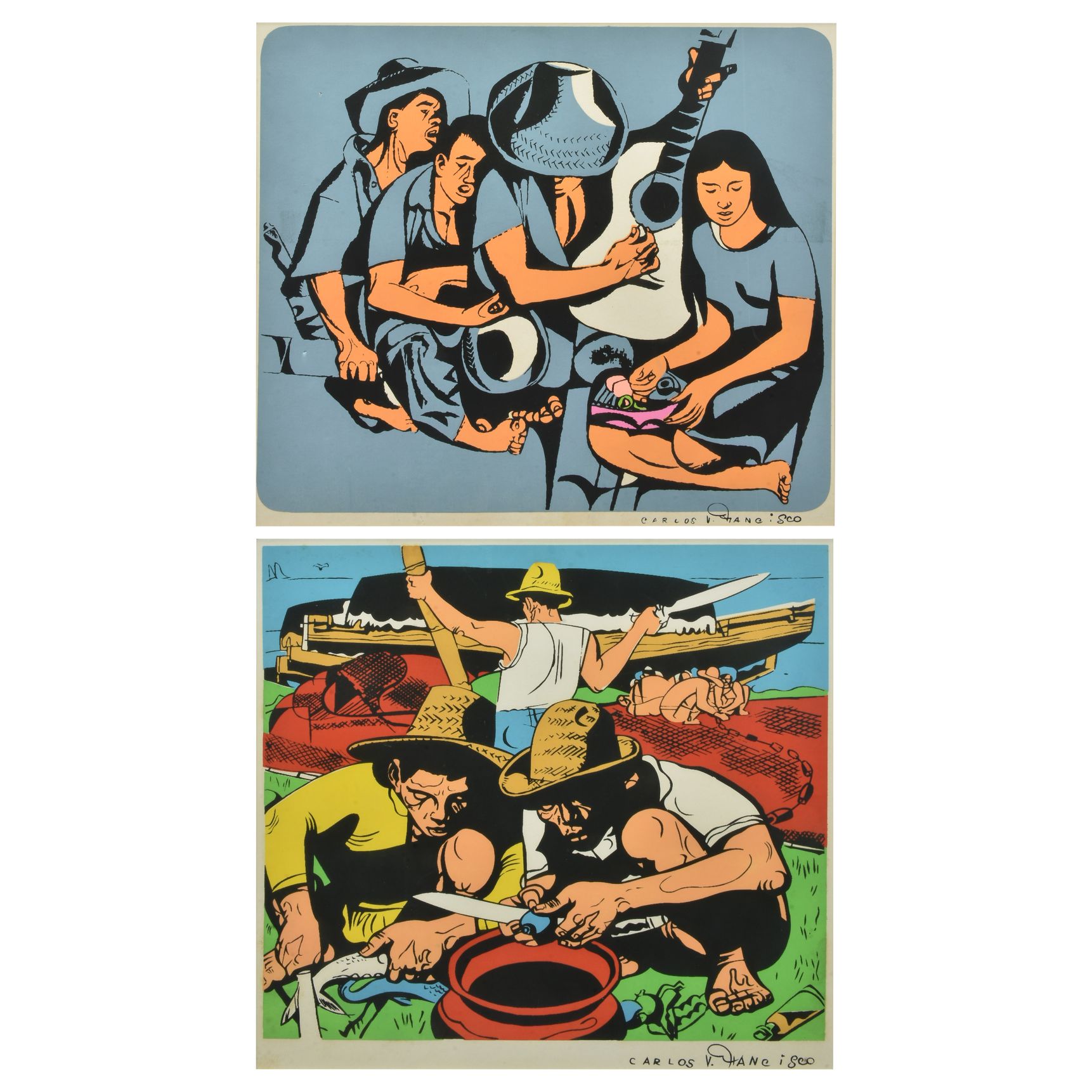 Carlos 'Botong' Francisco (1912 - 1969) - A lot of 2 works