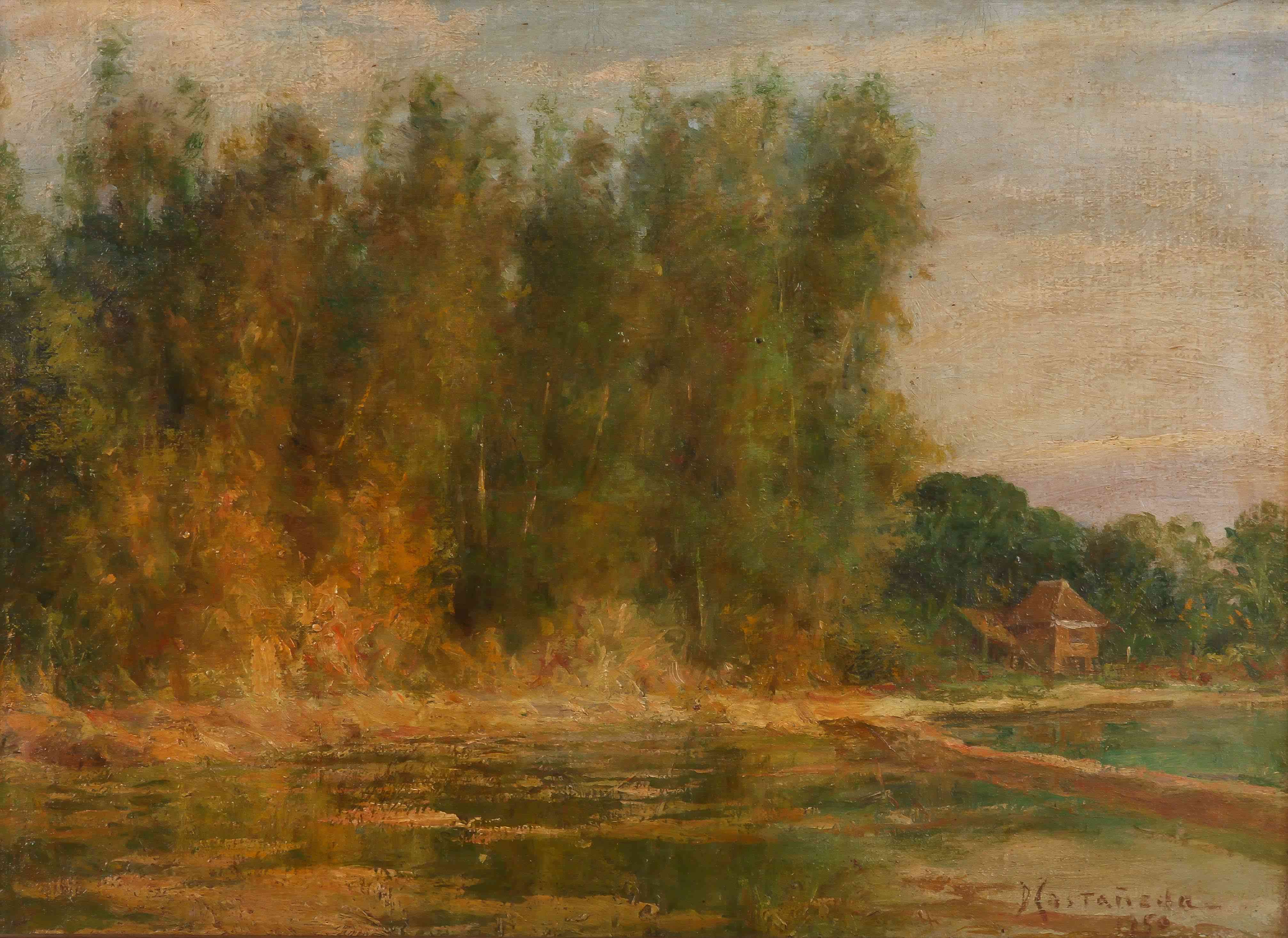 Dominador Castaneda - Untitled (Landscape with House)