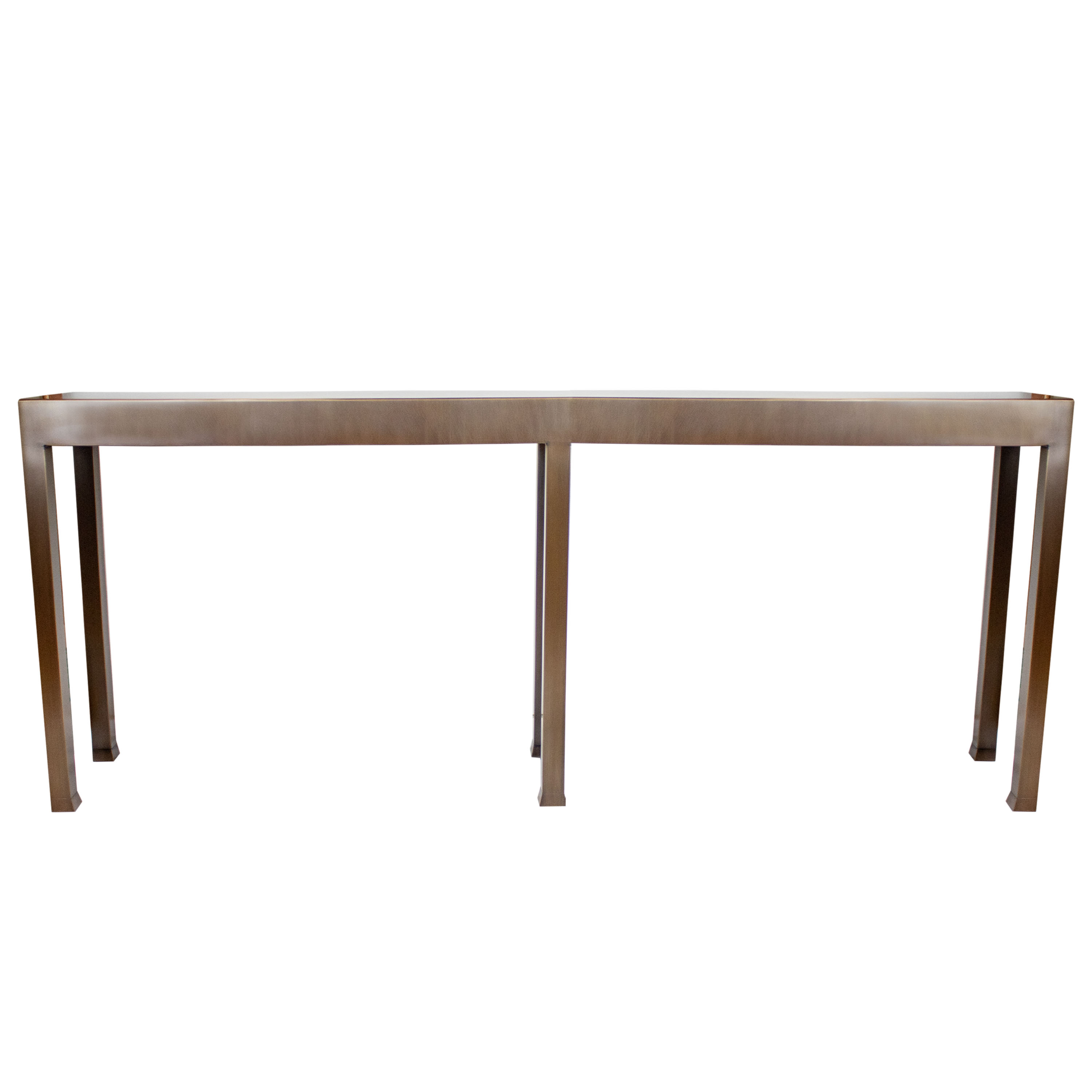Promemoria - A Gong console table in hammered bronze by Romeo Sozzi