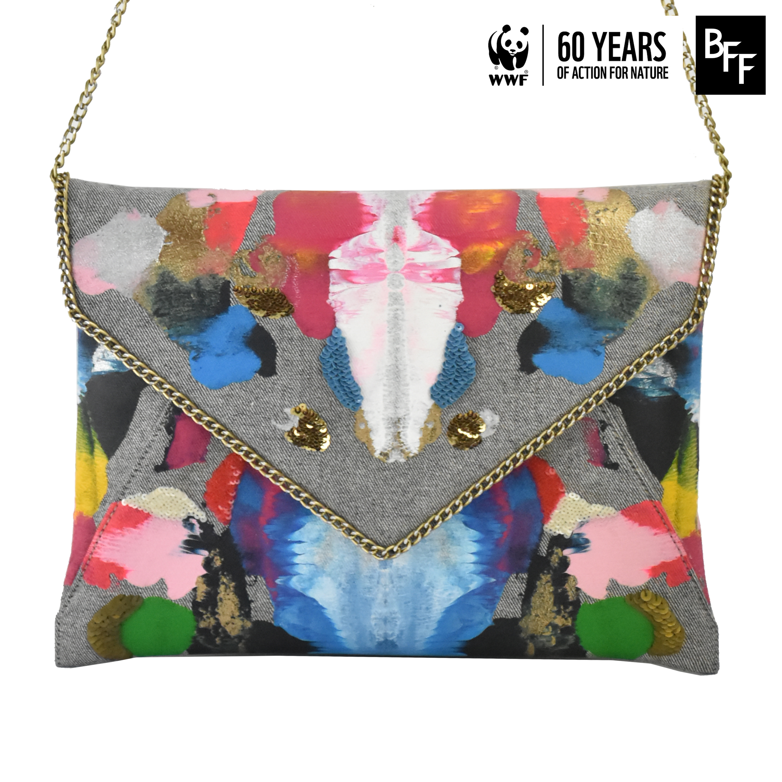 Bea Valdes - A handpainted in denim, embellished with crystals beads ...