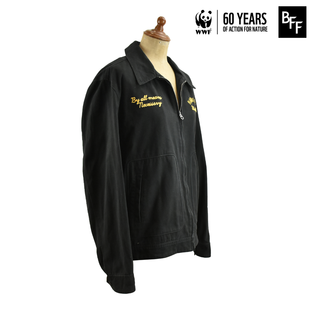 HUF - A black mechanic embroidered details jacket for men from Joshua ...