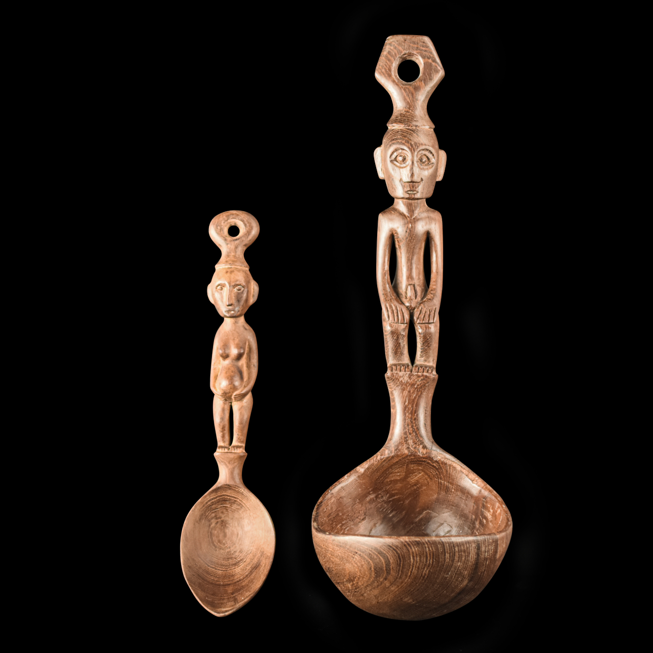 - A lot of 2 early 20th century Ifugao spoon and dipper