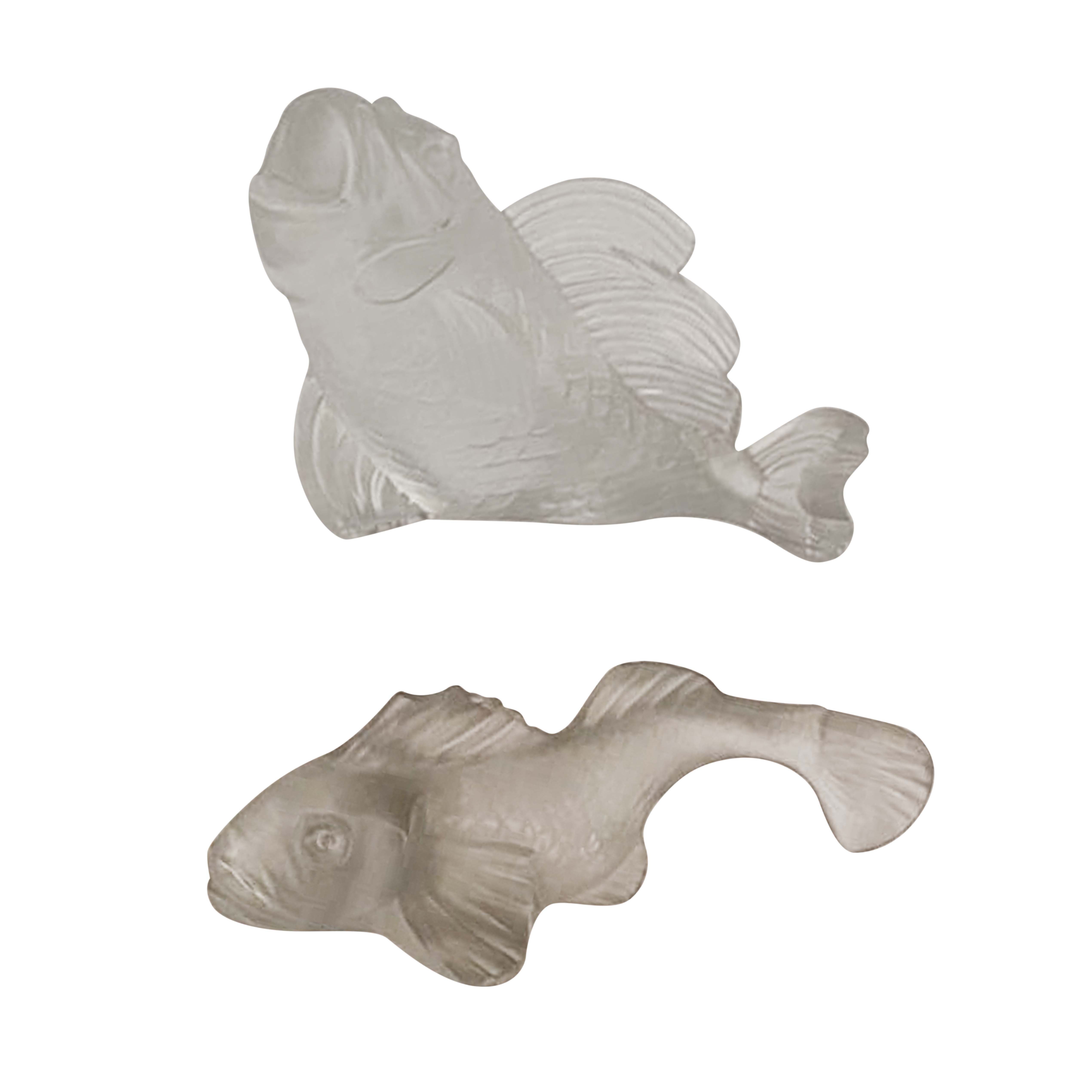Baccarat - A lot of 2 'Koi fish' crystal figurines
