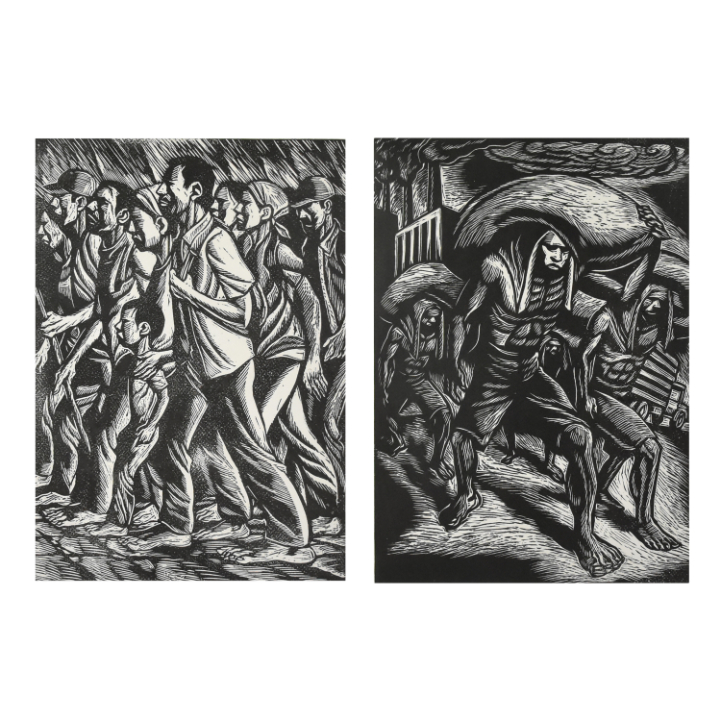 Neil Doloricon (1957 - 2021) - A lot of 2 relief prints entitled ...
