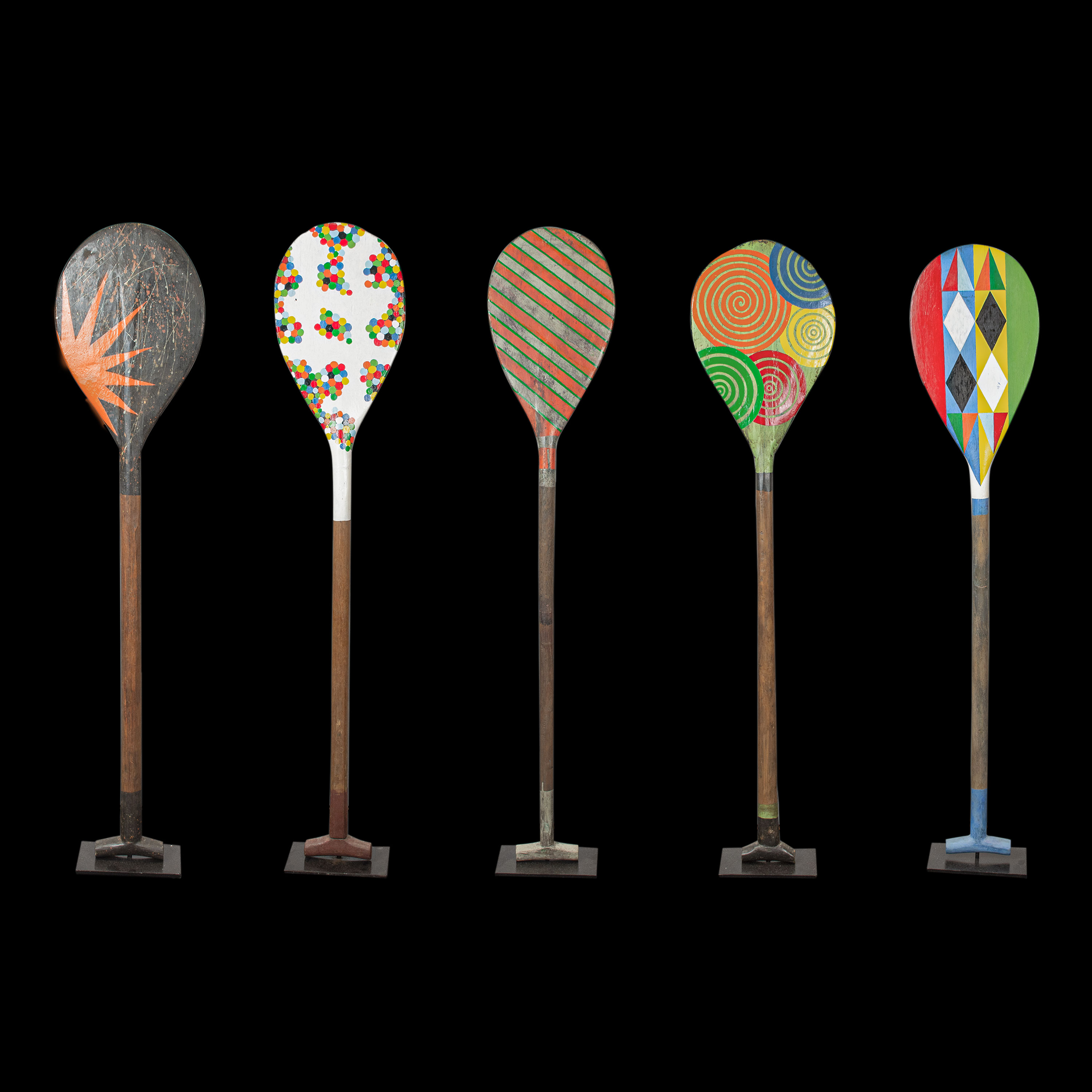 - A lot of 5 Pagsanjan hand-painted canoe paddles