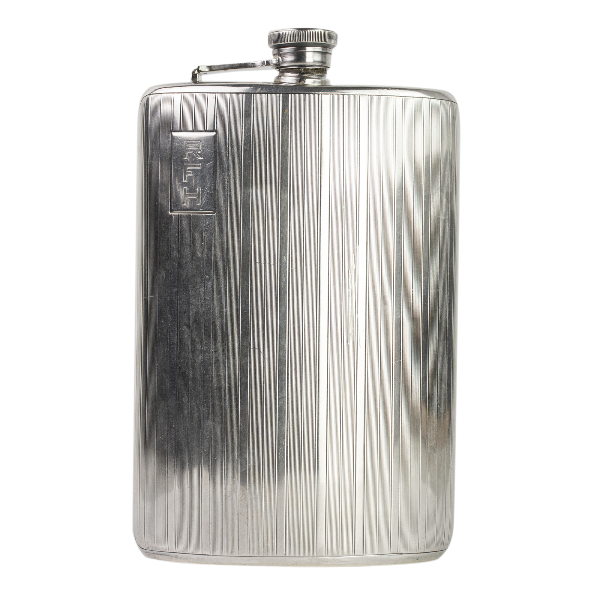 Cartier - A vintage sterling silver 1 pint whiskey flask