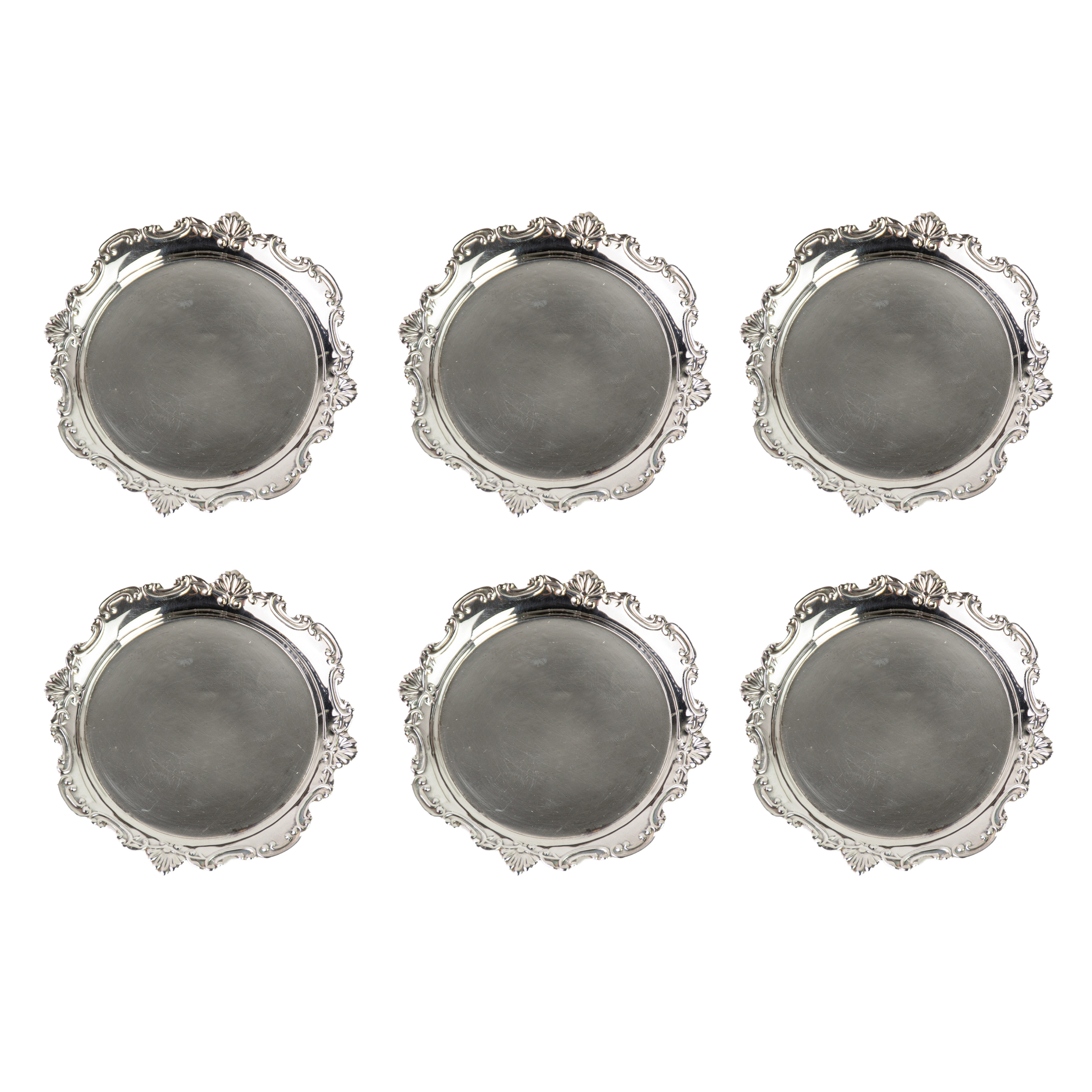 A Lot of 6 Sterling Silver Coasters | Salcedo Auctions